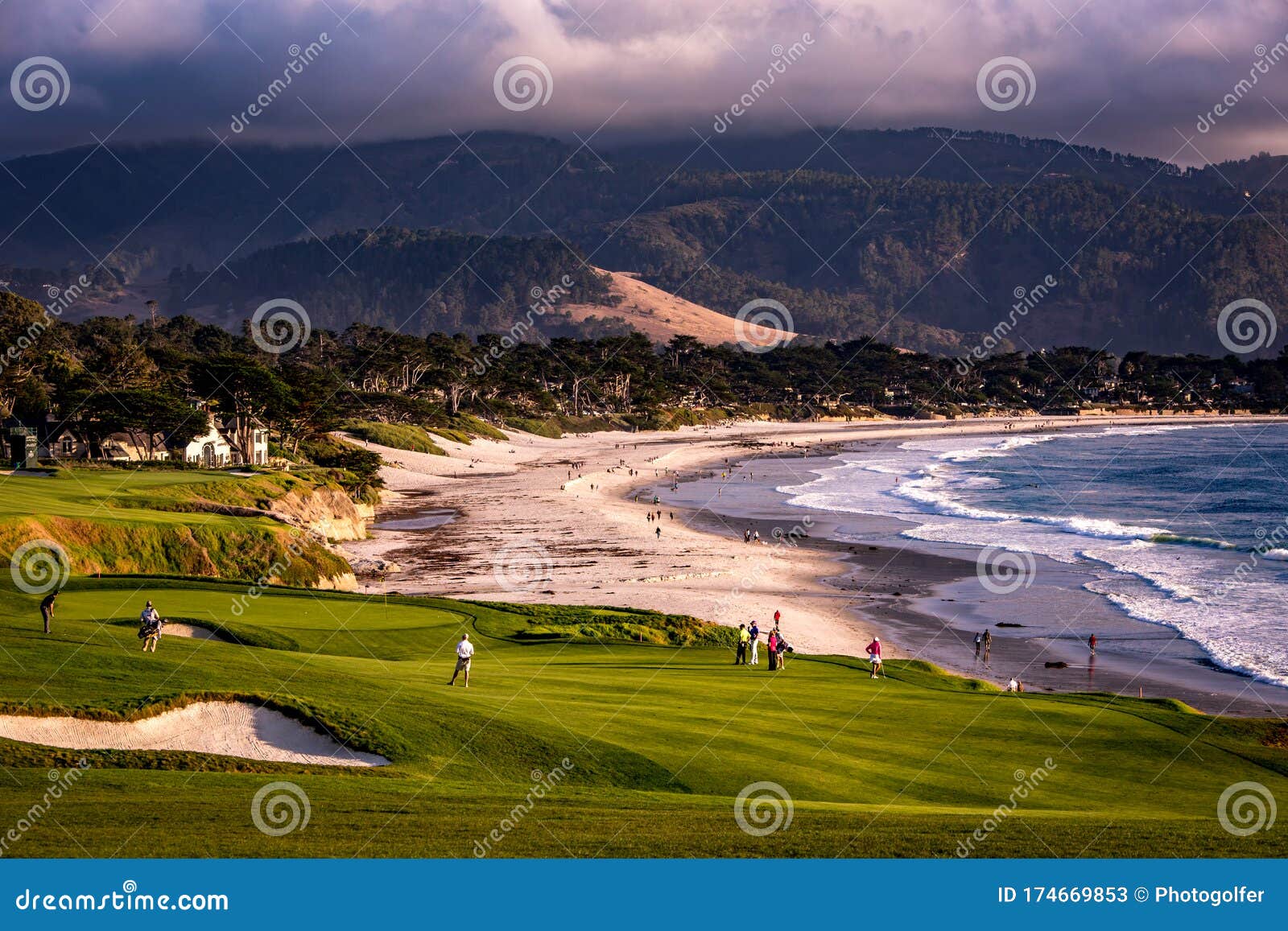 Pebble Beach Golf Course, Monterey, California Stock Image - Image of ...