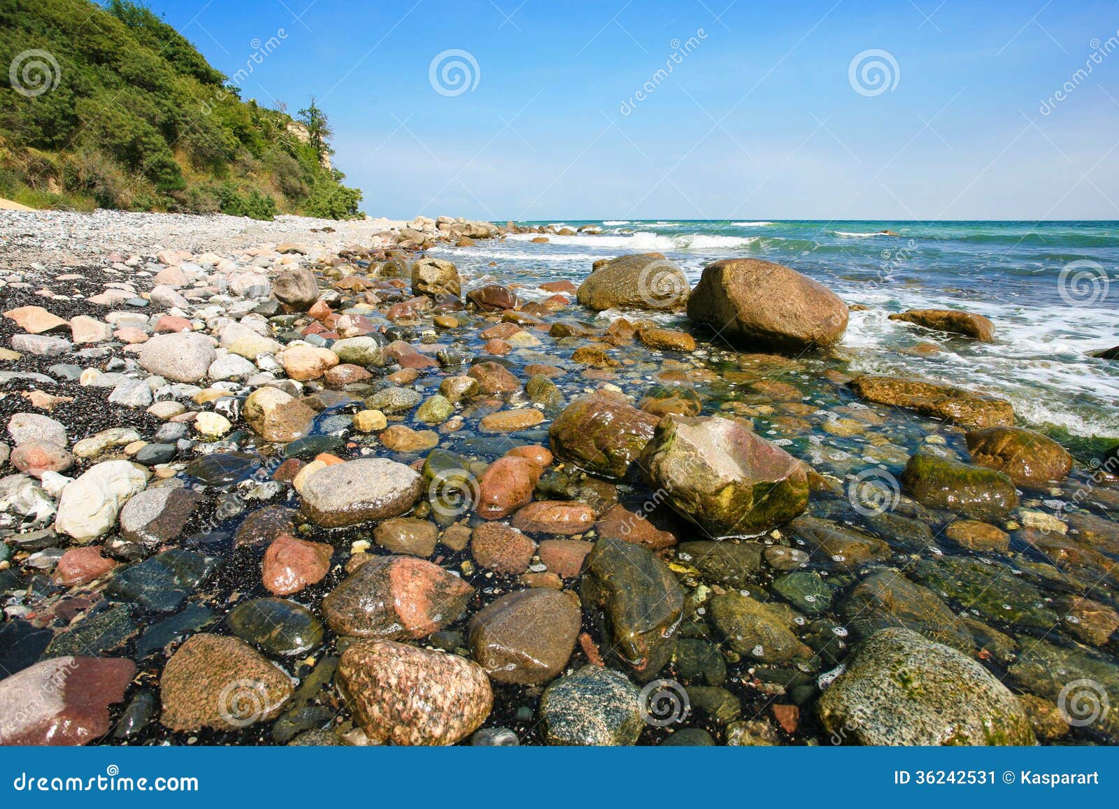 Pebble beach landscape stock image. Image of travel, island - 36242531