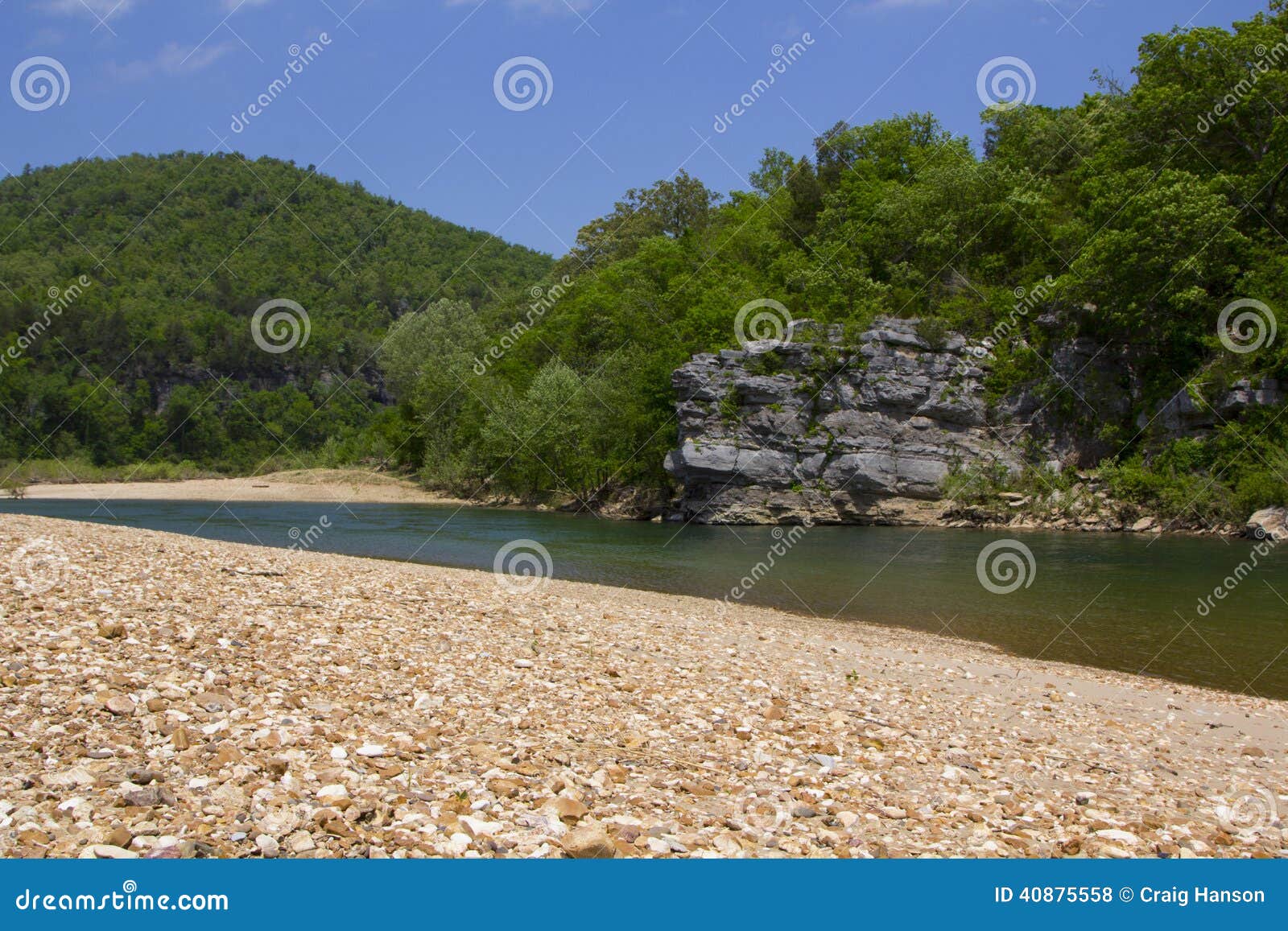 Pebble Beach stock photo. Image of riverbank, pebbles - 40875558