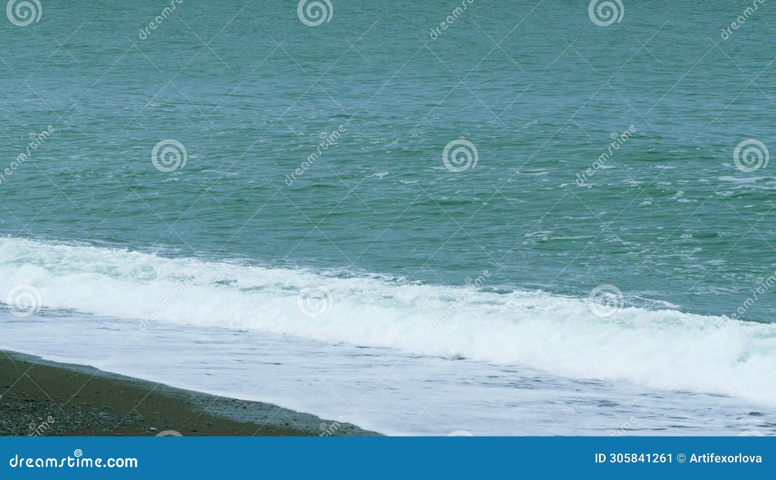 Pebble Beach and Sea Waves. Waves Washing the Pebble Beach. Calm Sea ...