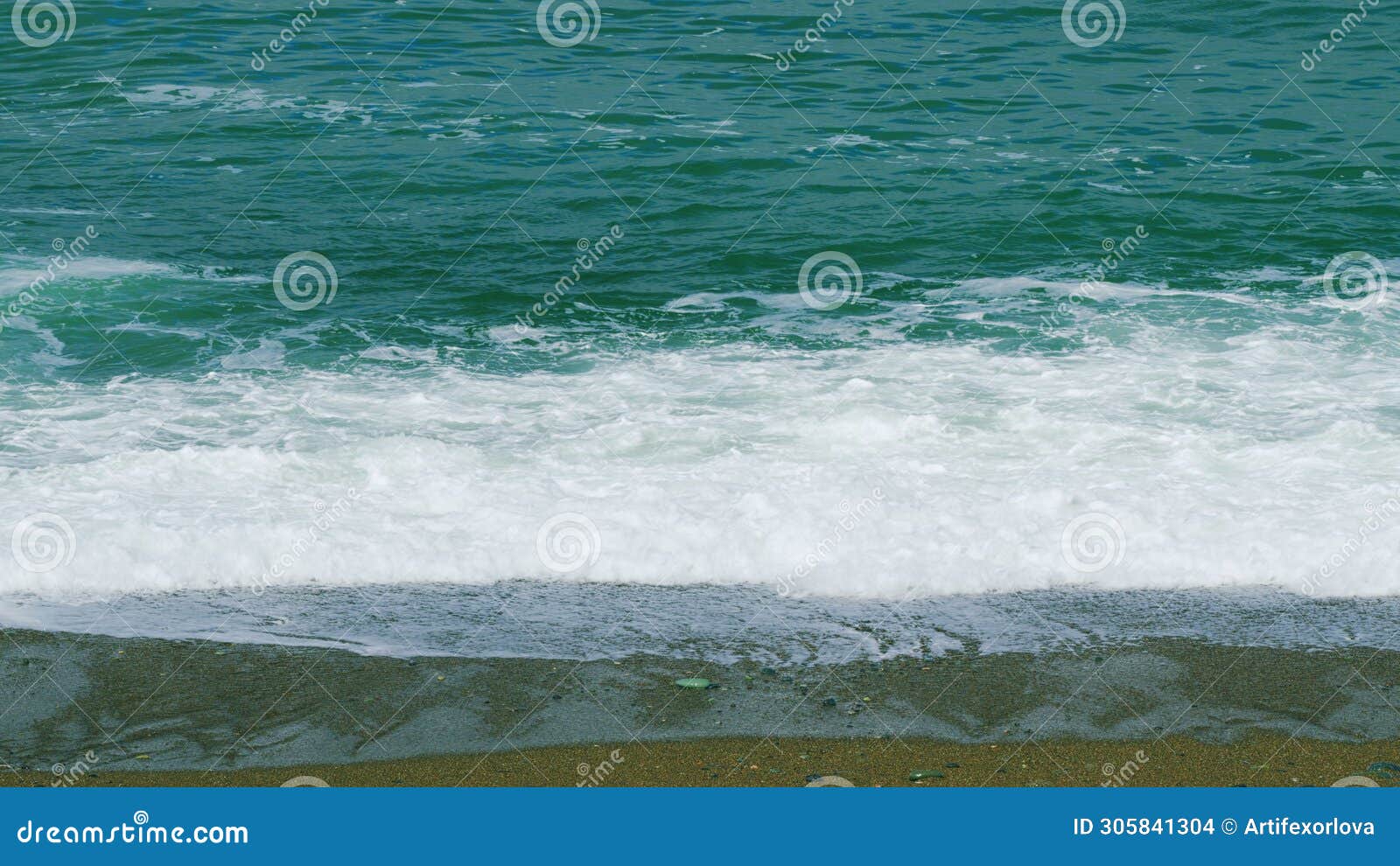 Pebble Beach and Sea Waves. Waves Washing the Pebble Beach. Calm Sea ...