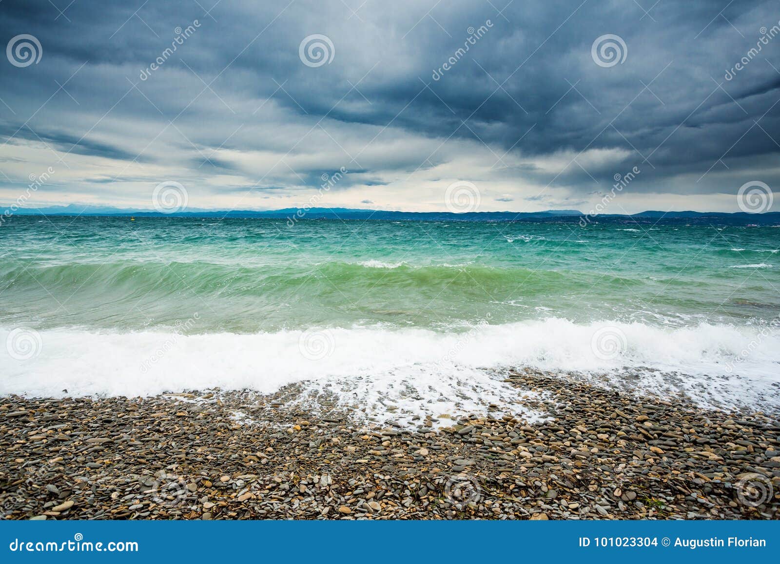 Pebble Beach Waves and Storm Stock Photo - Image of travel, scene ...