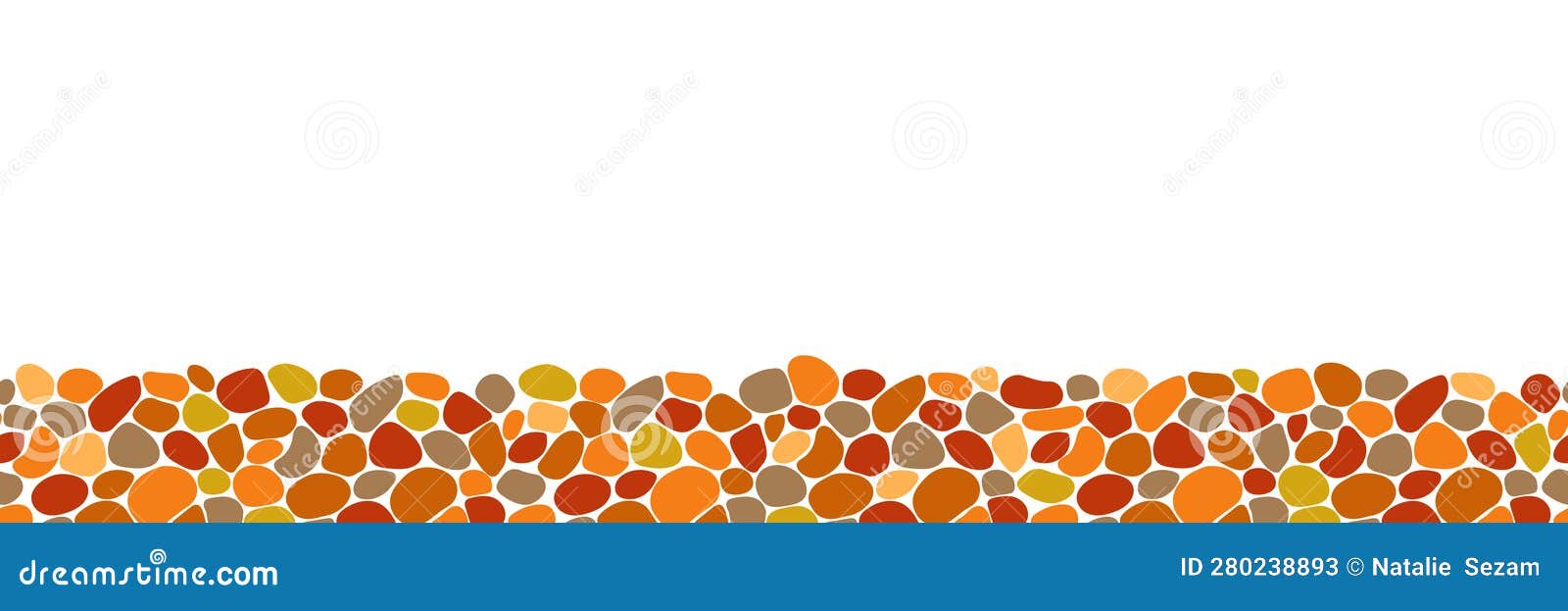 Pebble Border Frame Repeat Texture. Cobble Stones Vector Seamless ...