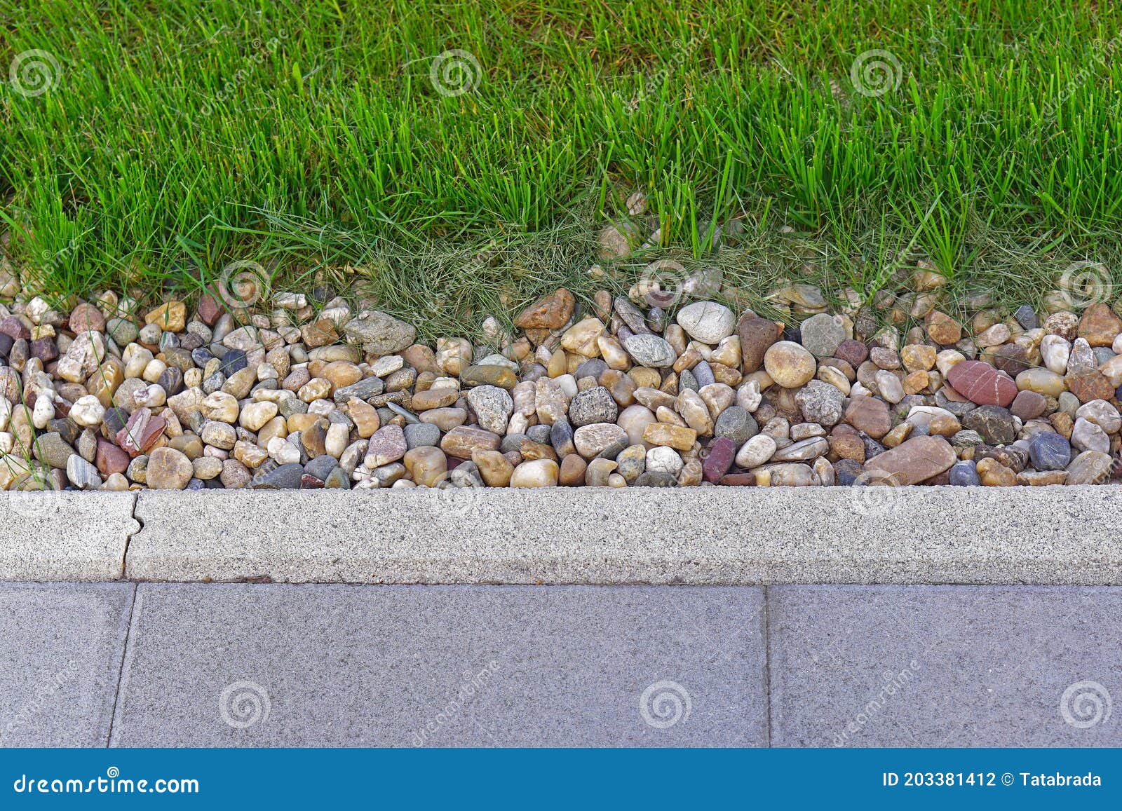 Pebble drain park edge stock photo. Image of grass, pebble - 203381412