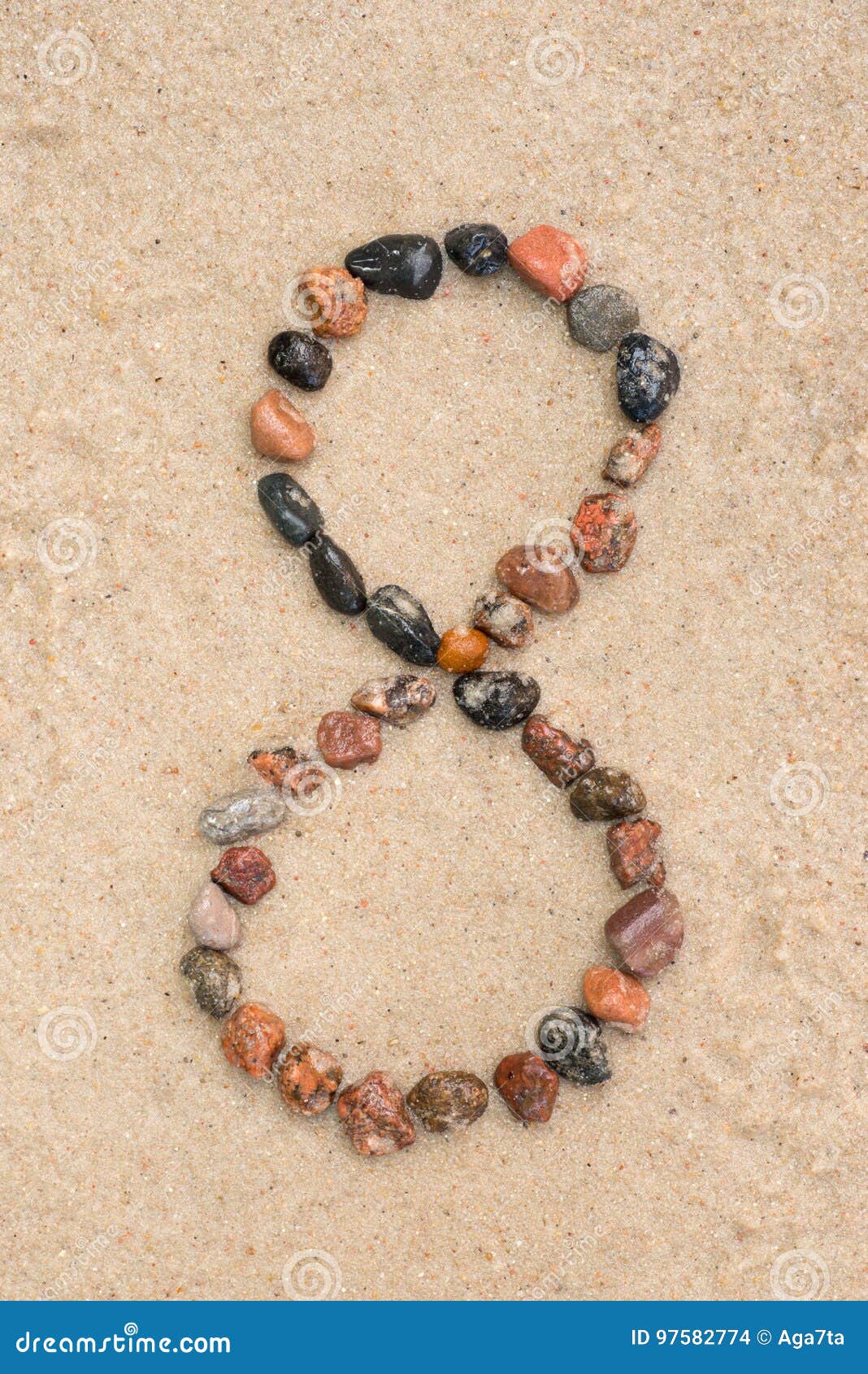Pebble 8 Number on Sand Selective Focus Stock Photo - Image of eighy ...