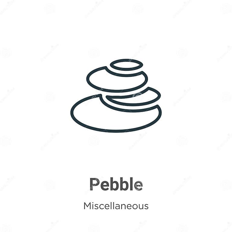 Pebble Outline Vector Icon. Thin Line Black Pebble Icon, Flat Vector ...