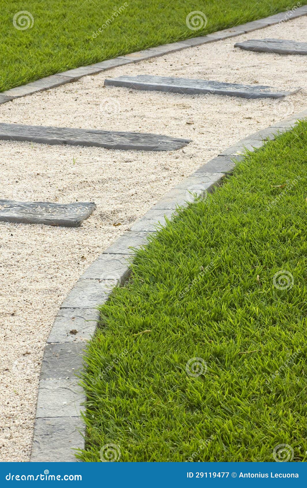 Pebble path in grass stock image. Image of walkway, grass - 29119477