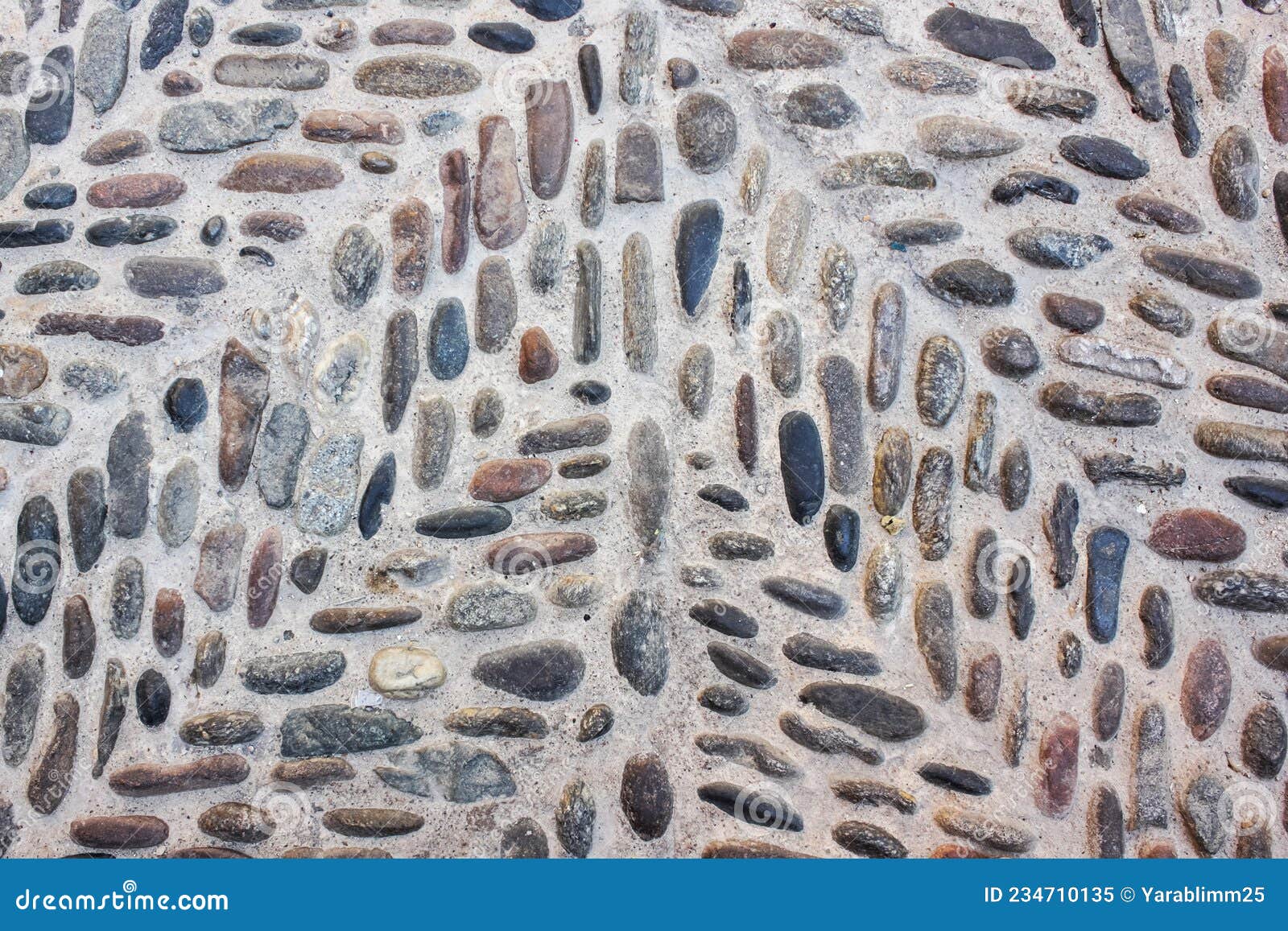 Pebble Paved Road, Geometric Pattern on the Sidewalk in the City Stock ...