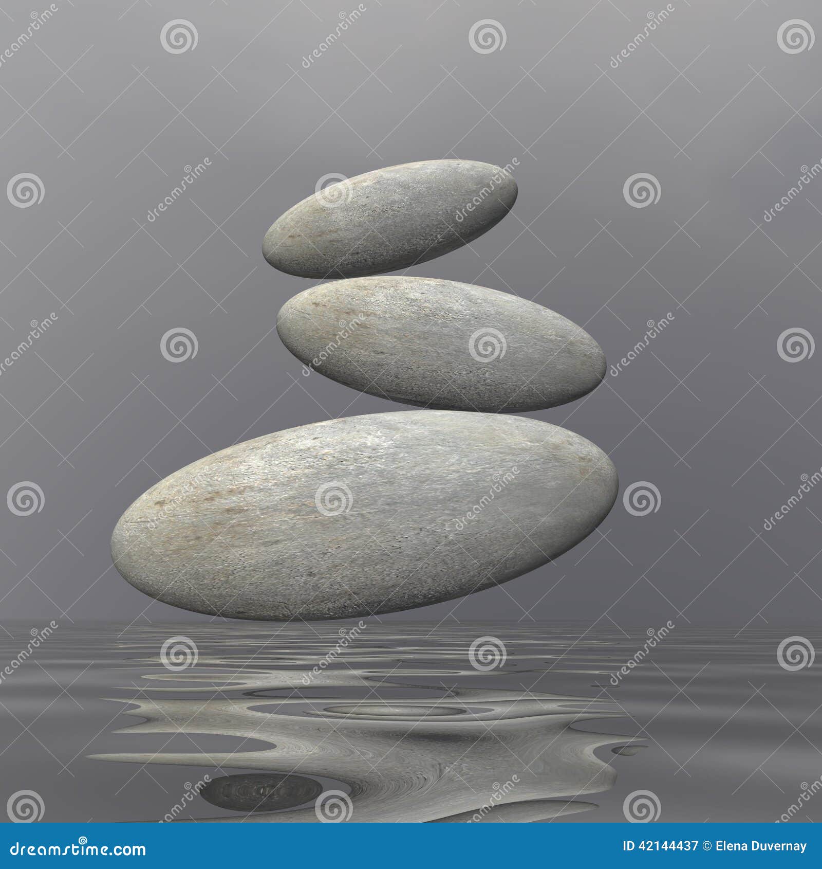 Pebble peace - 3D render stock illustration. Illustration of asia ...