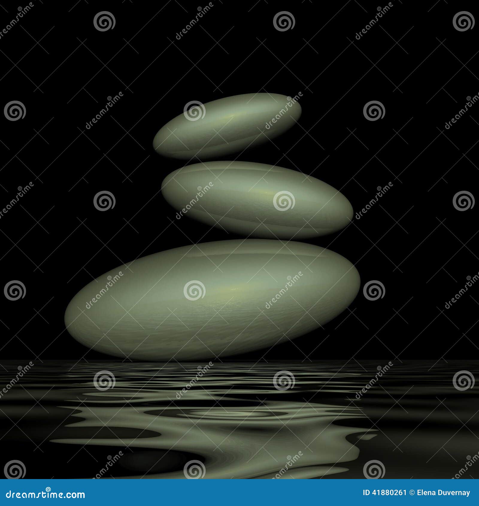 Pebble peace - 3D render stock illustration. Illustration of landscape ...