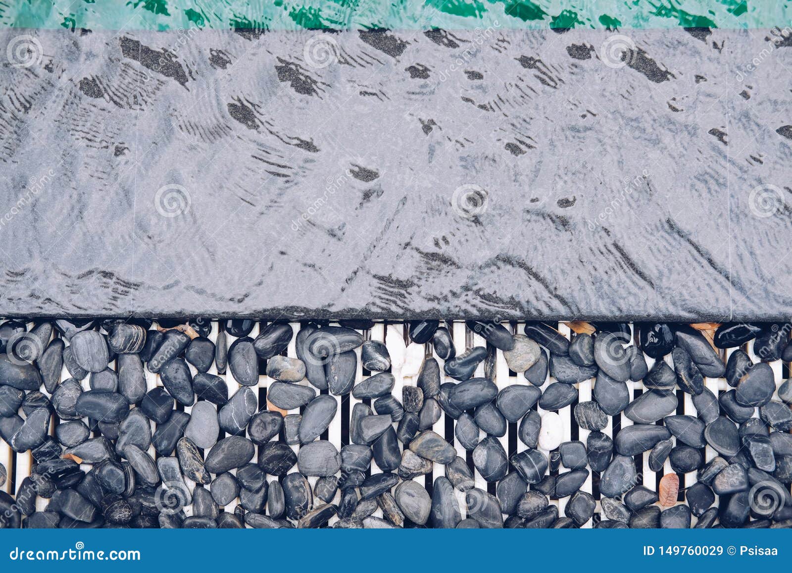 Pebble on Poolside of Swimming Pool Stock Image - Image of decorative ...