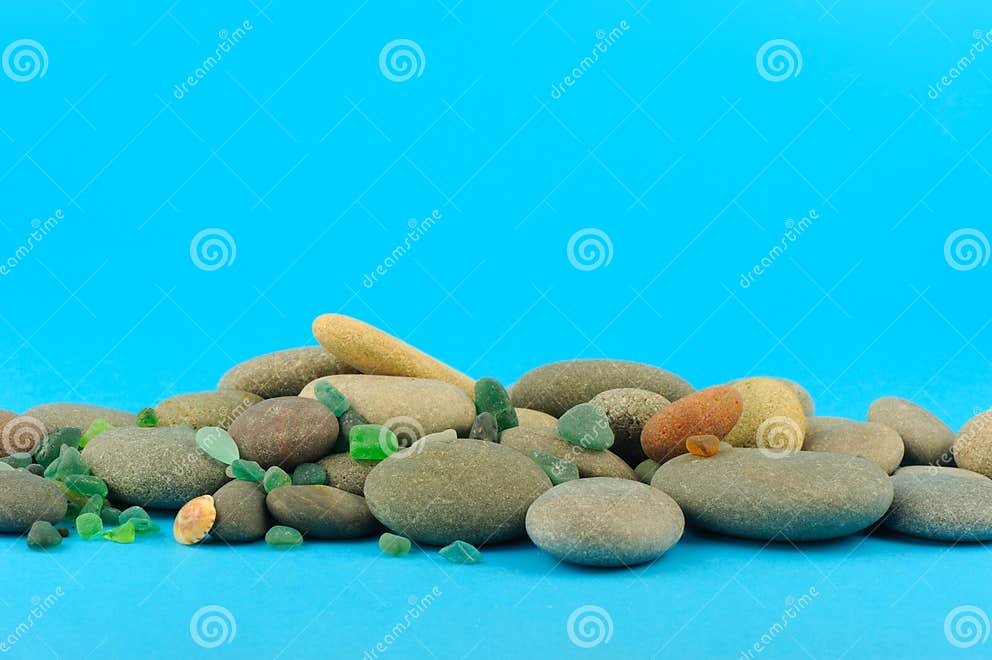 Pebble and sea glasses stock image. Image of oceanic - 13314041