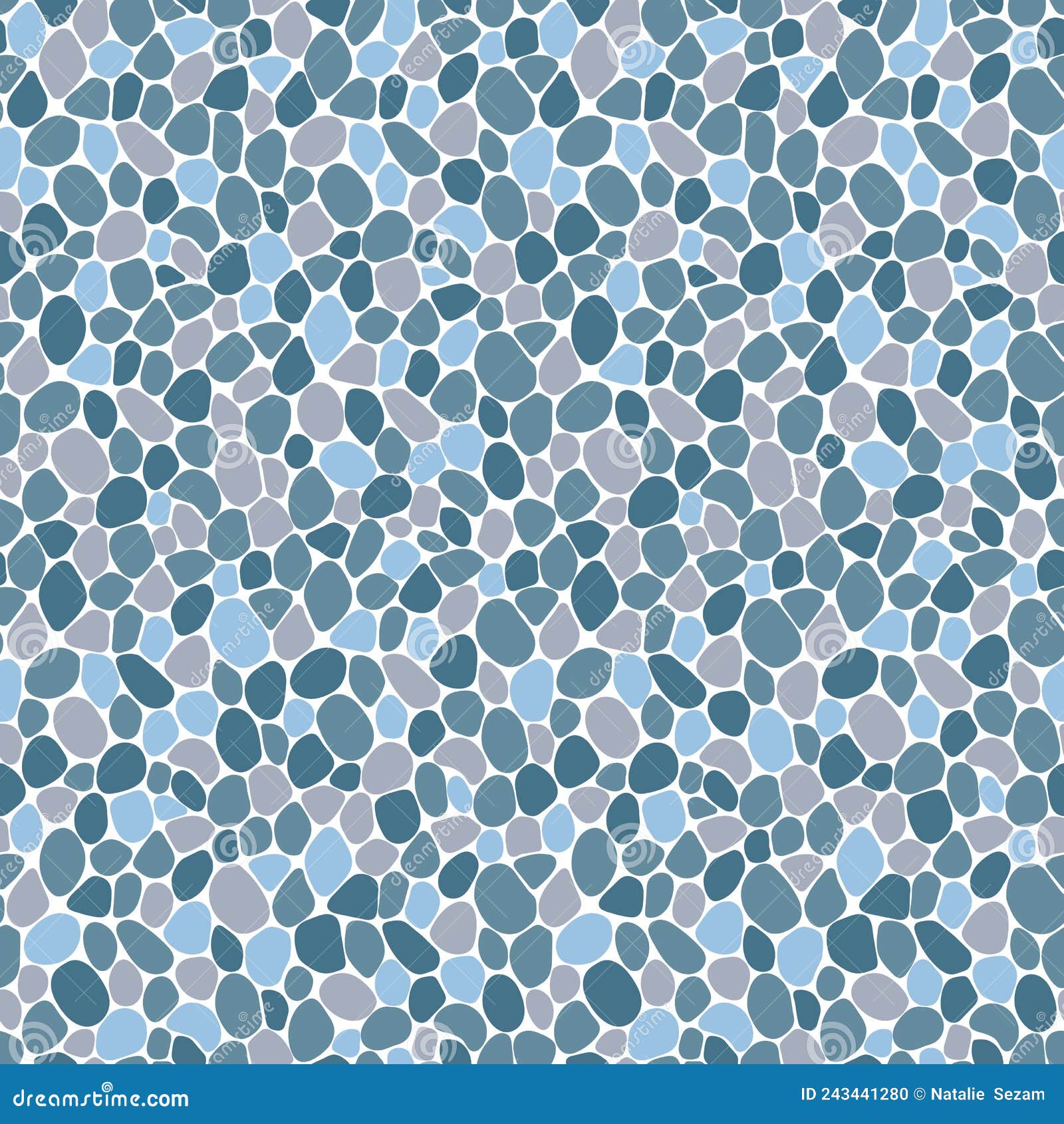 Pebble Seamless Pattern Vector Illustration. Cute Summer Repeated ...