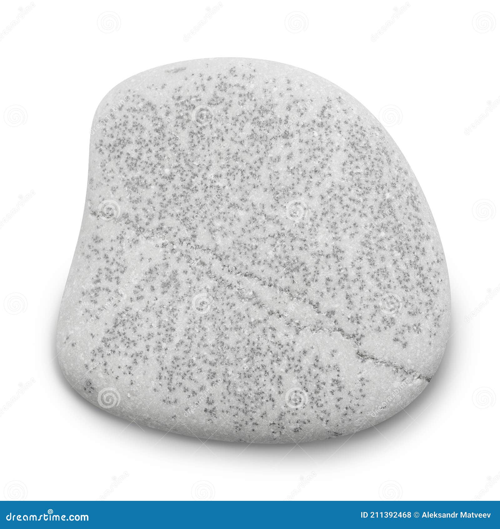 Pebble. Smooth Gray Sea Stone Isolated on White Background with Shadows ...