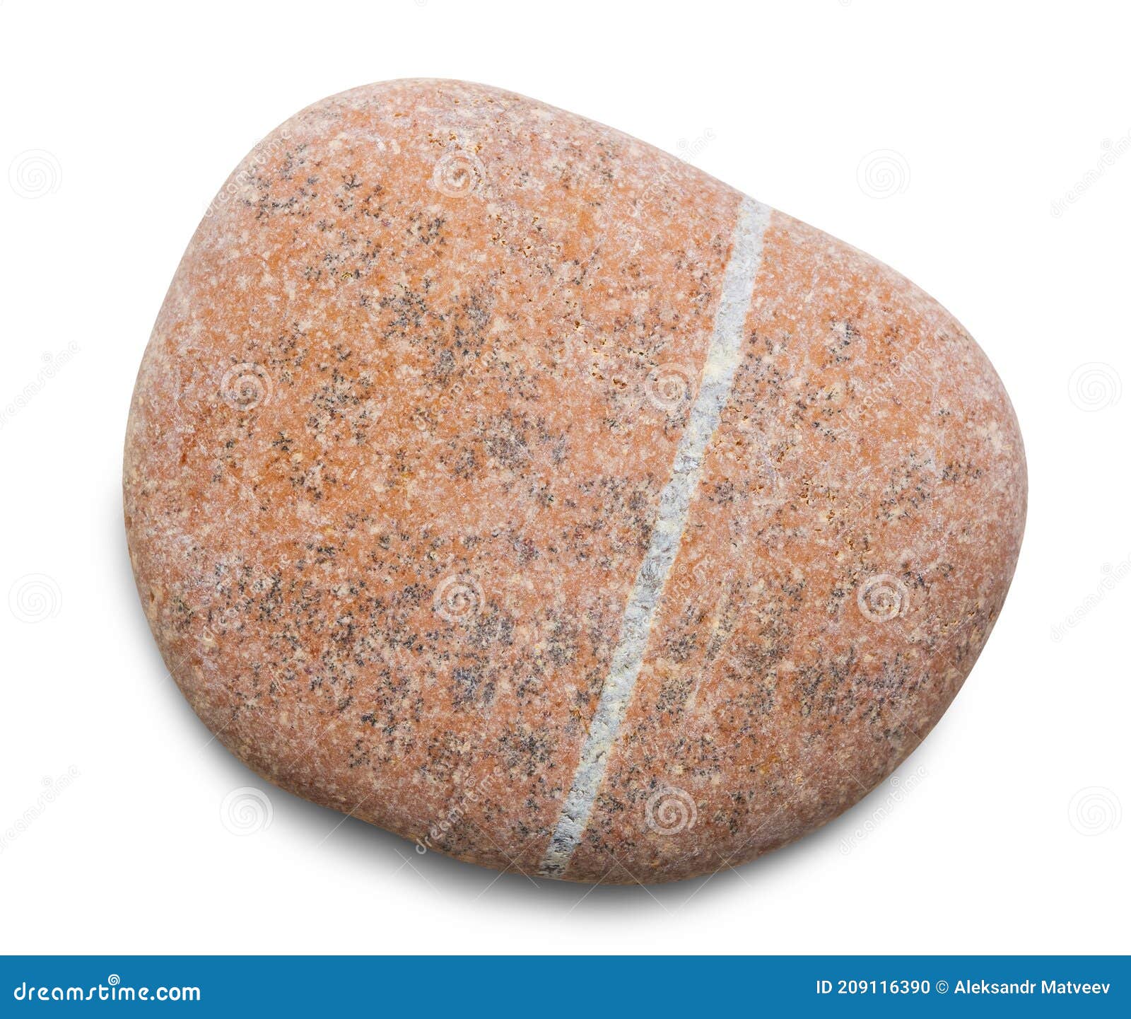 Pebble. Smooth Red Sea Stone Isolated on White Background with Shadows ...