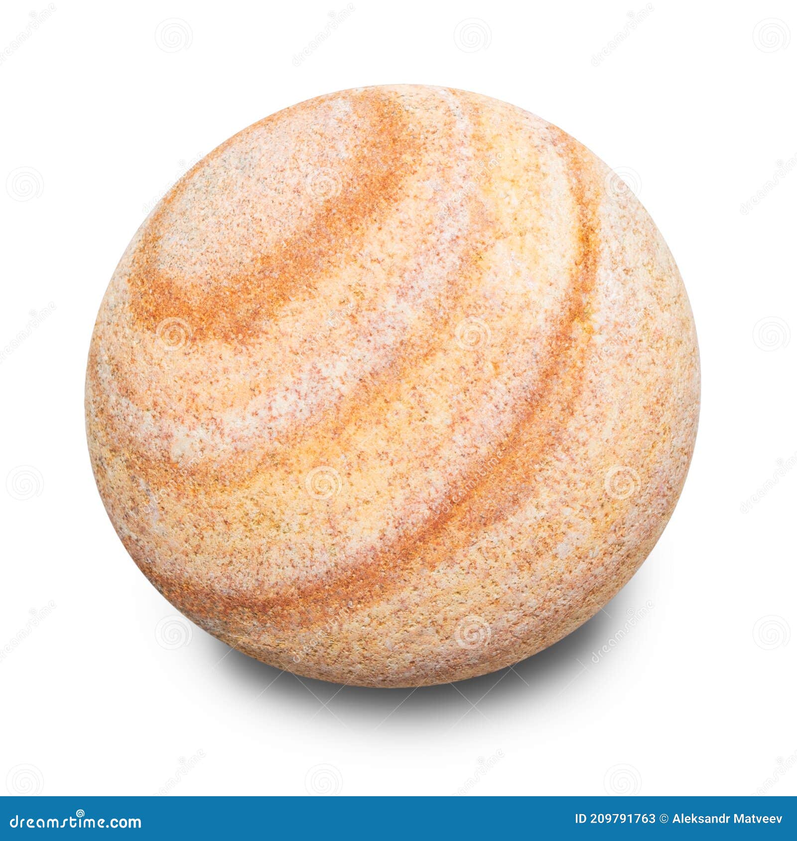 Pebble. Smooth Red Sea Stone Isolated on White Background with Shadows ...