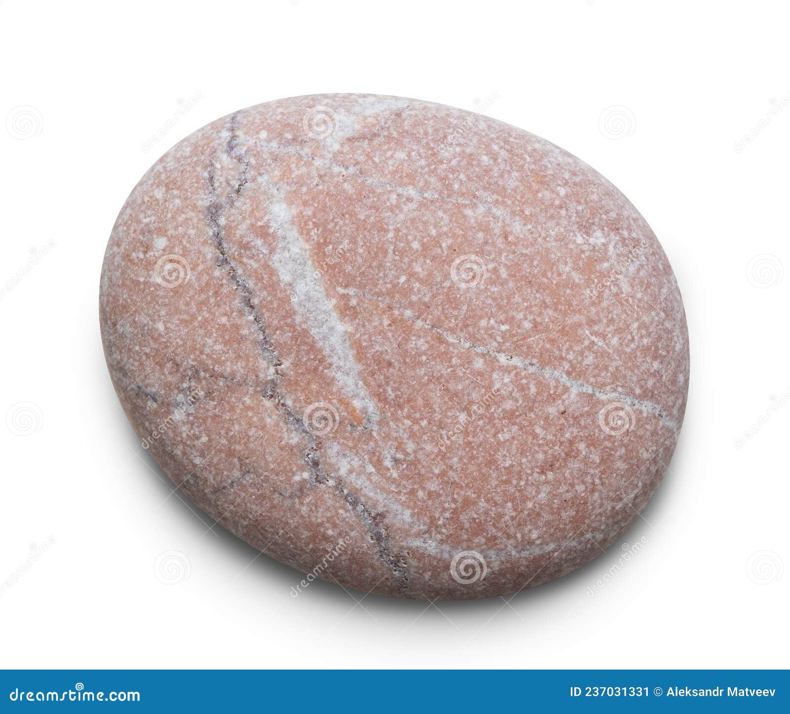 Pebble. Smooth Red Sea Stone Isolated on White Background with Shadows ...