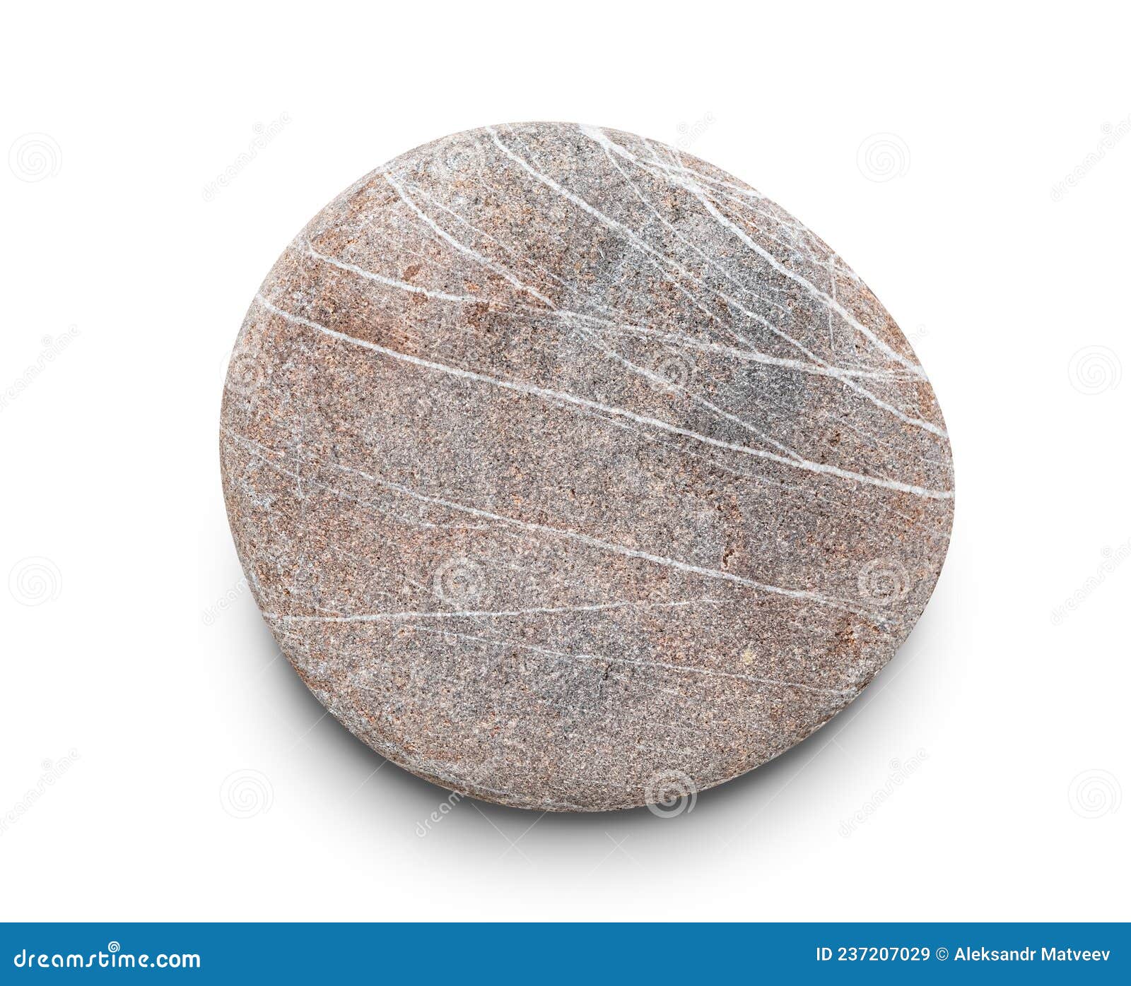Pebble. Smooth Red Sea Stone Isolated on White Background with Shadows ...
