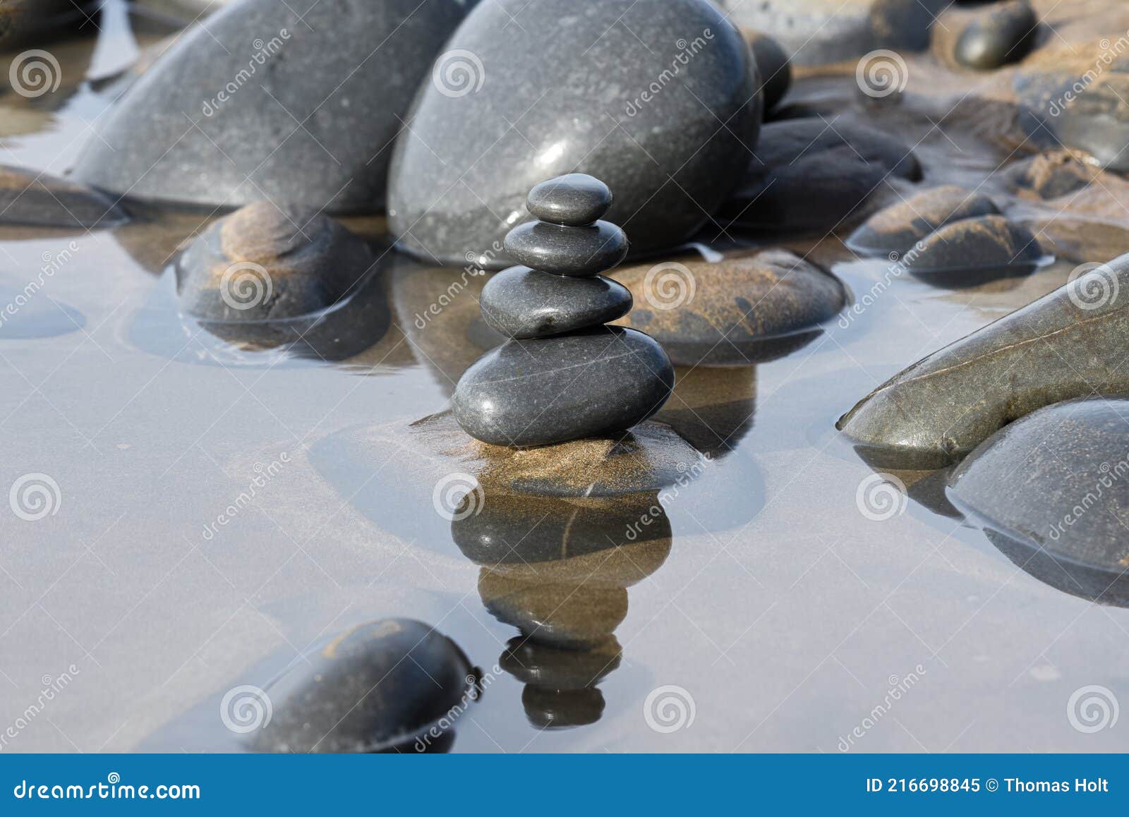 Pebble Stack on the Beach the Stones Represent Balance and Wellbeing of ...