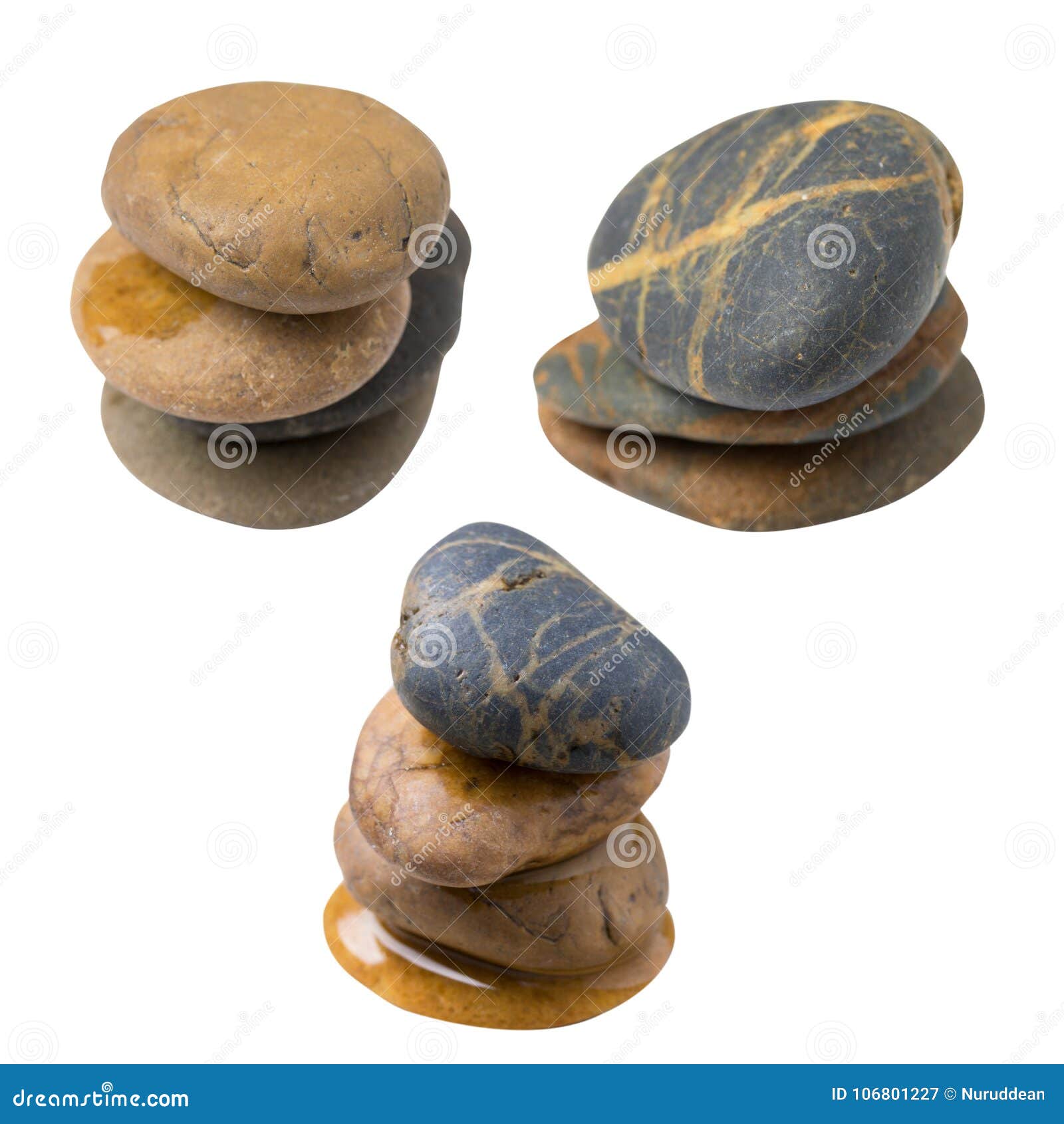 Pebble Stack Isolated on White Background Stock Image - Image of pile ...