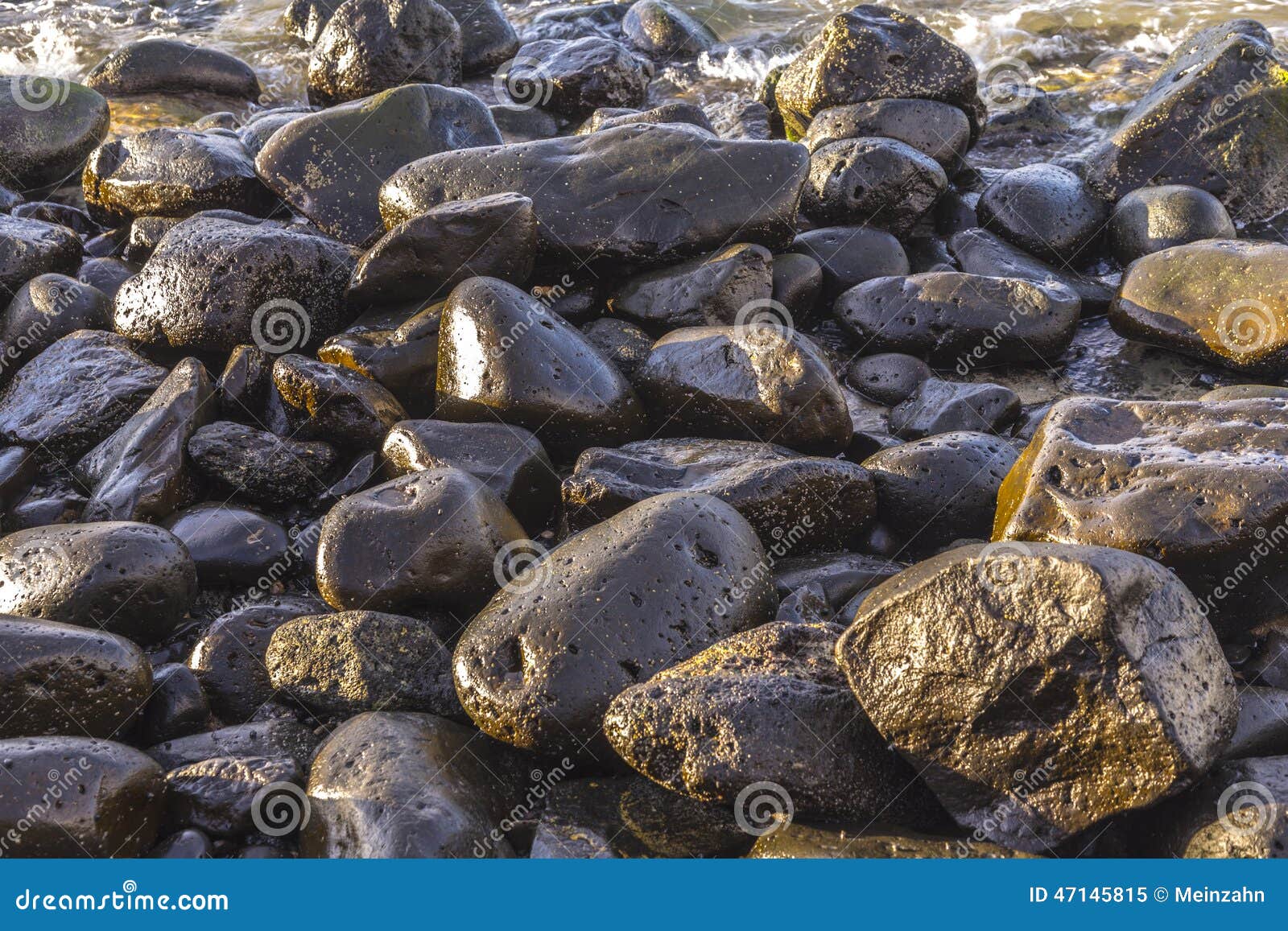 Pebble Stone Beach in Morning Light Stock Image - Image of beach ...