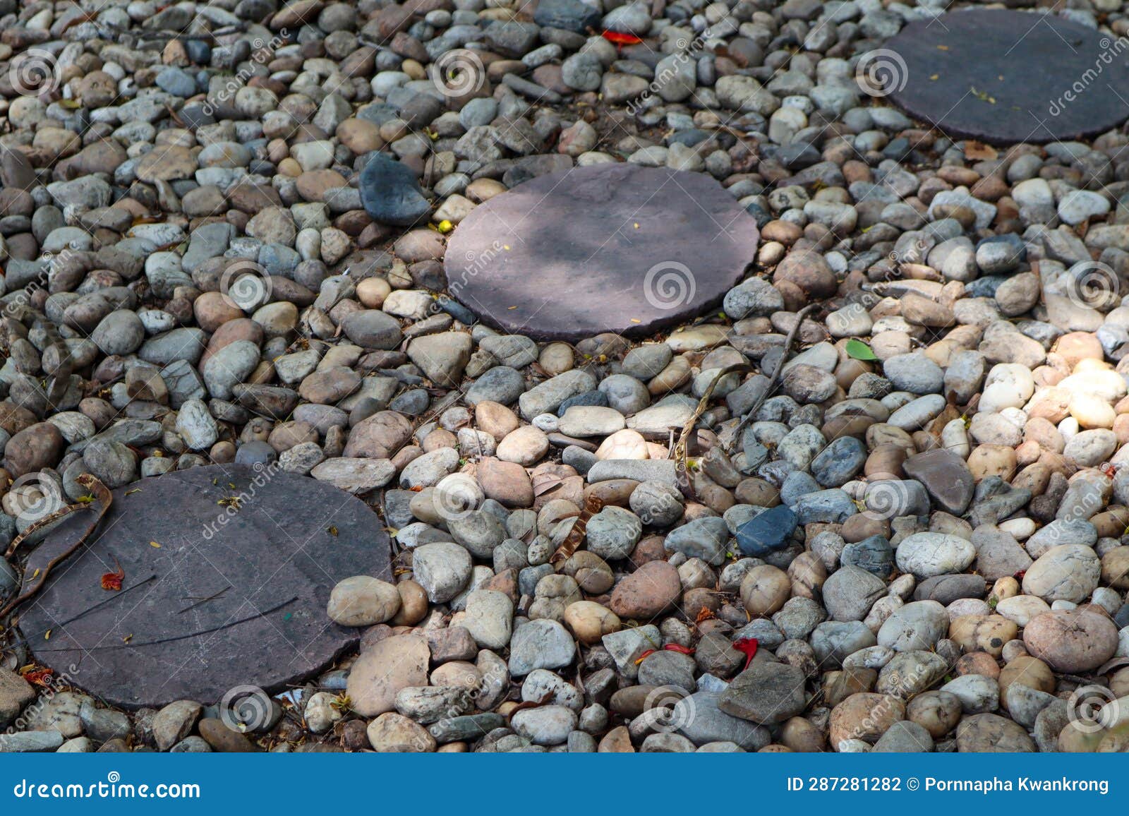 Pebble Stone on the Ground in the Garden with Natural Light Stock Photo ...