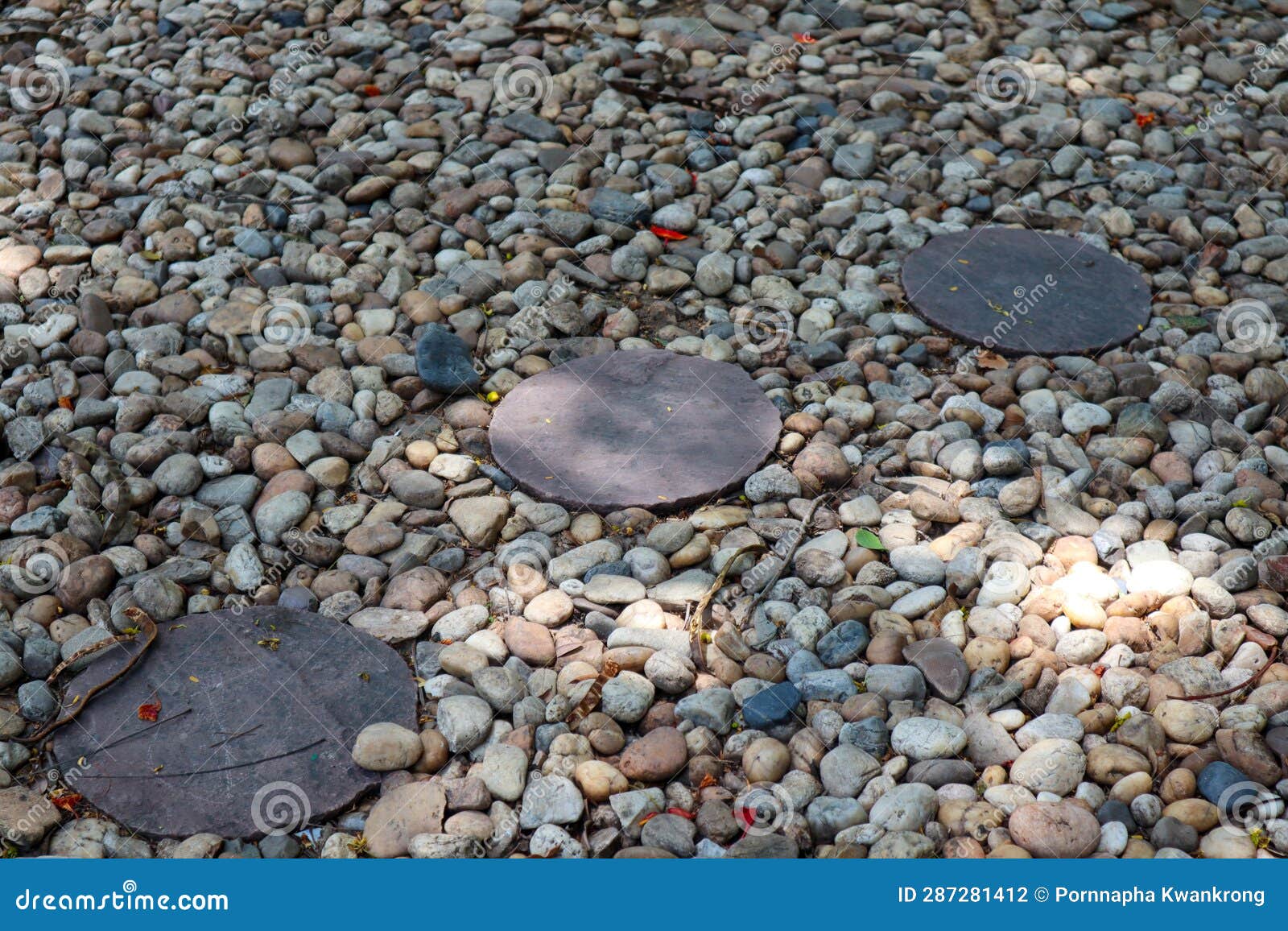 Pebble Stone on the Ground in the Garden with Natural Light Stock Photo ...