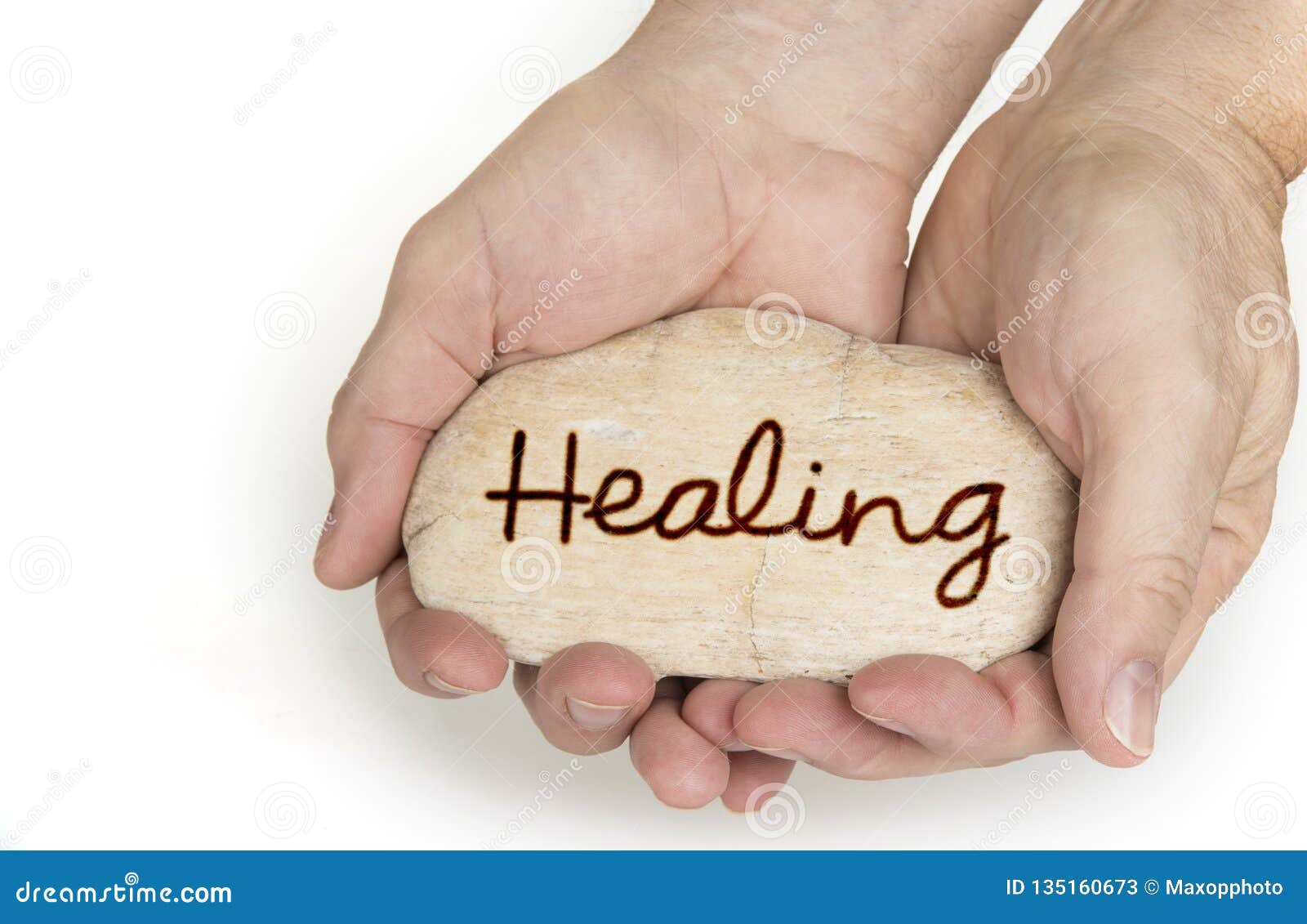 Pebble Stone in Hands. Concept for Healing Sign Stock Image - Image of ...