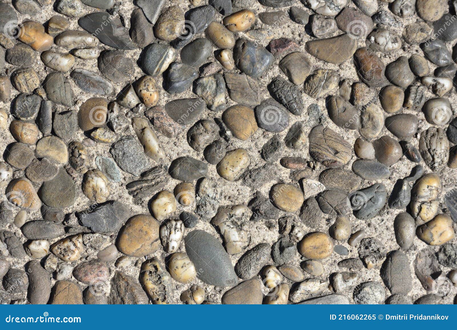 Pebble Stone Wall Texture. Finishing the Foundation of the House with ...