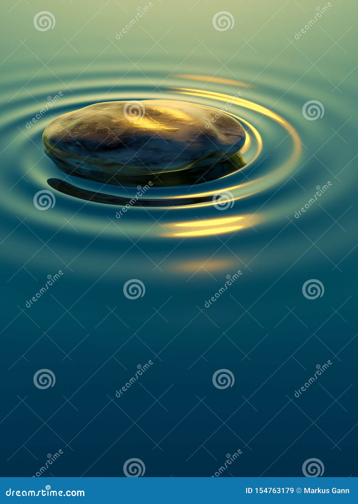 Pebble Stone in Water with Ripples Background Stock Illustration ...