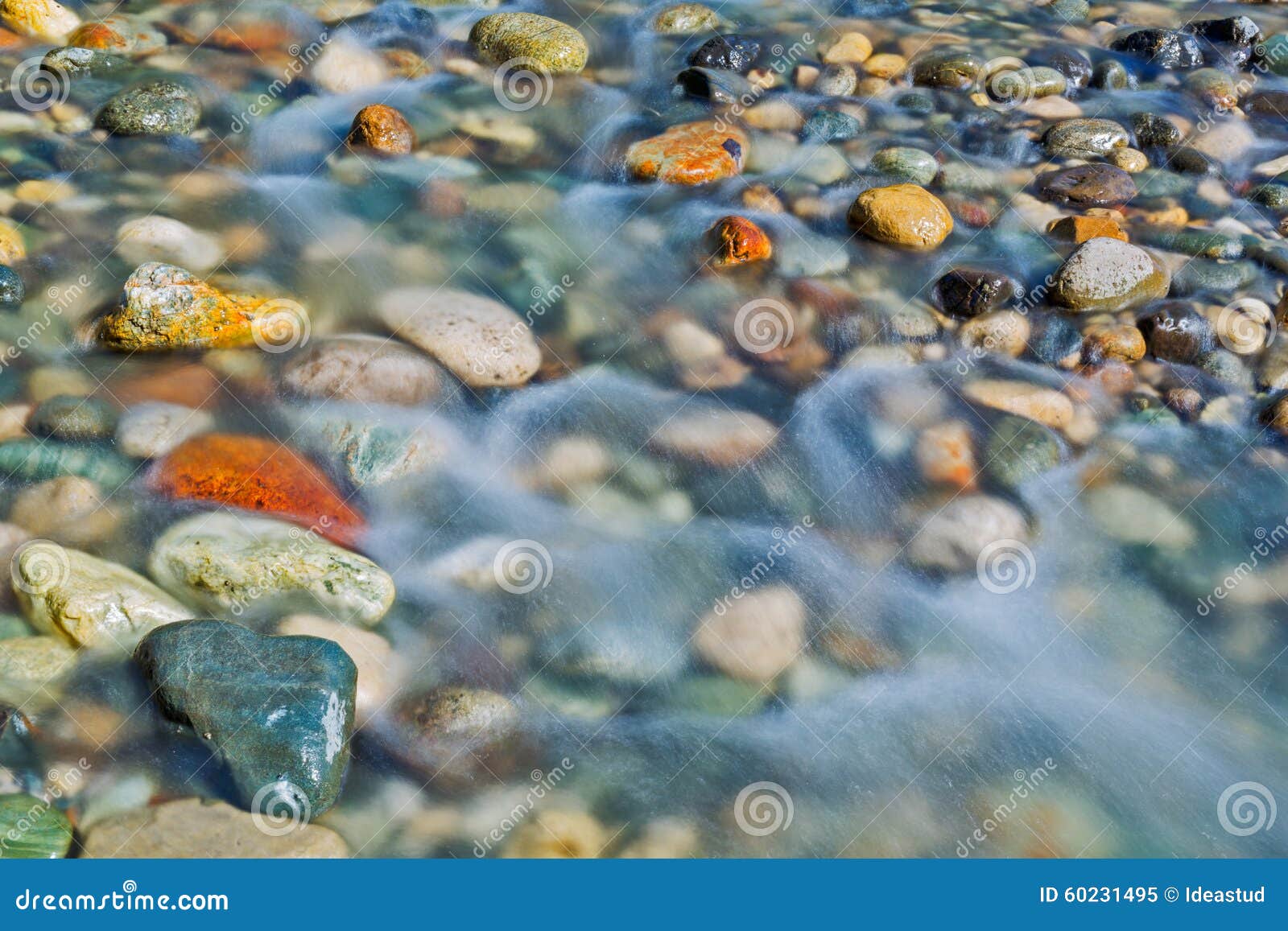 Pebble Stones in the River Water Close Up View Stock Image - Image of ...