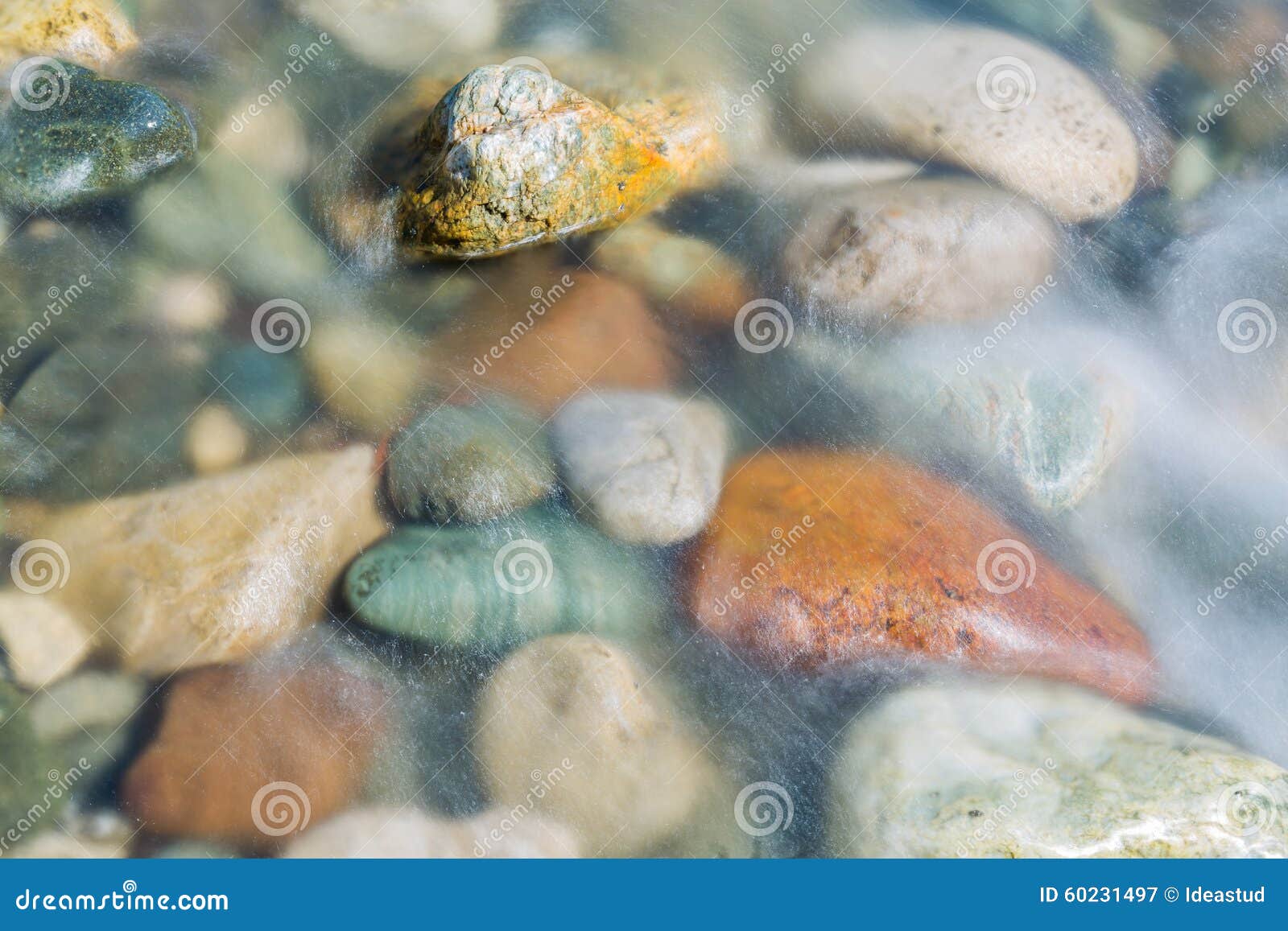 Pebble Stones in the River Water Close Up View Stock Image - Image of ...