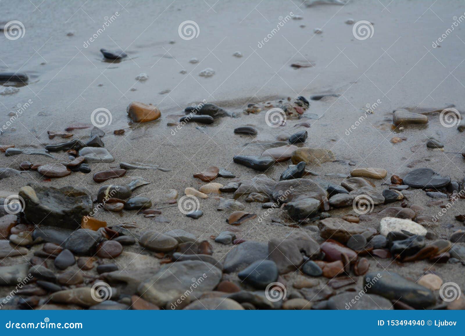 Pebble Stones on Sandy River Bank Stock Photo - Image of coast ...