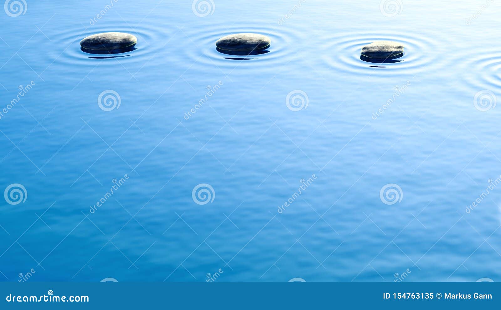 Pebble Stones in Water with Ripples Background Stock Illustration ...