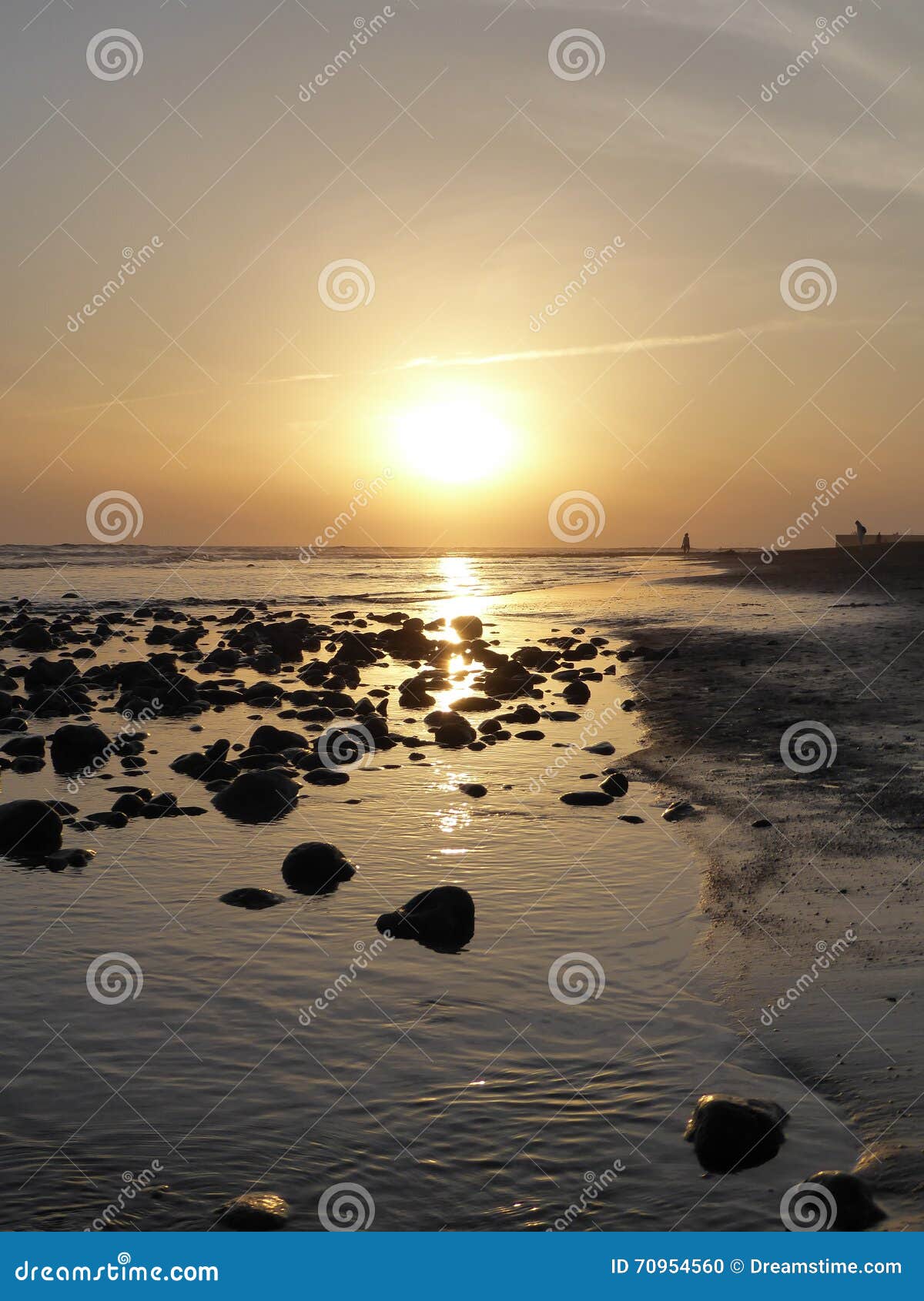 Pebble Sunset stock photo. Image of sepia, sand, coast - 70954560
