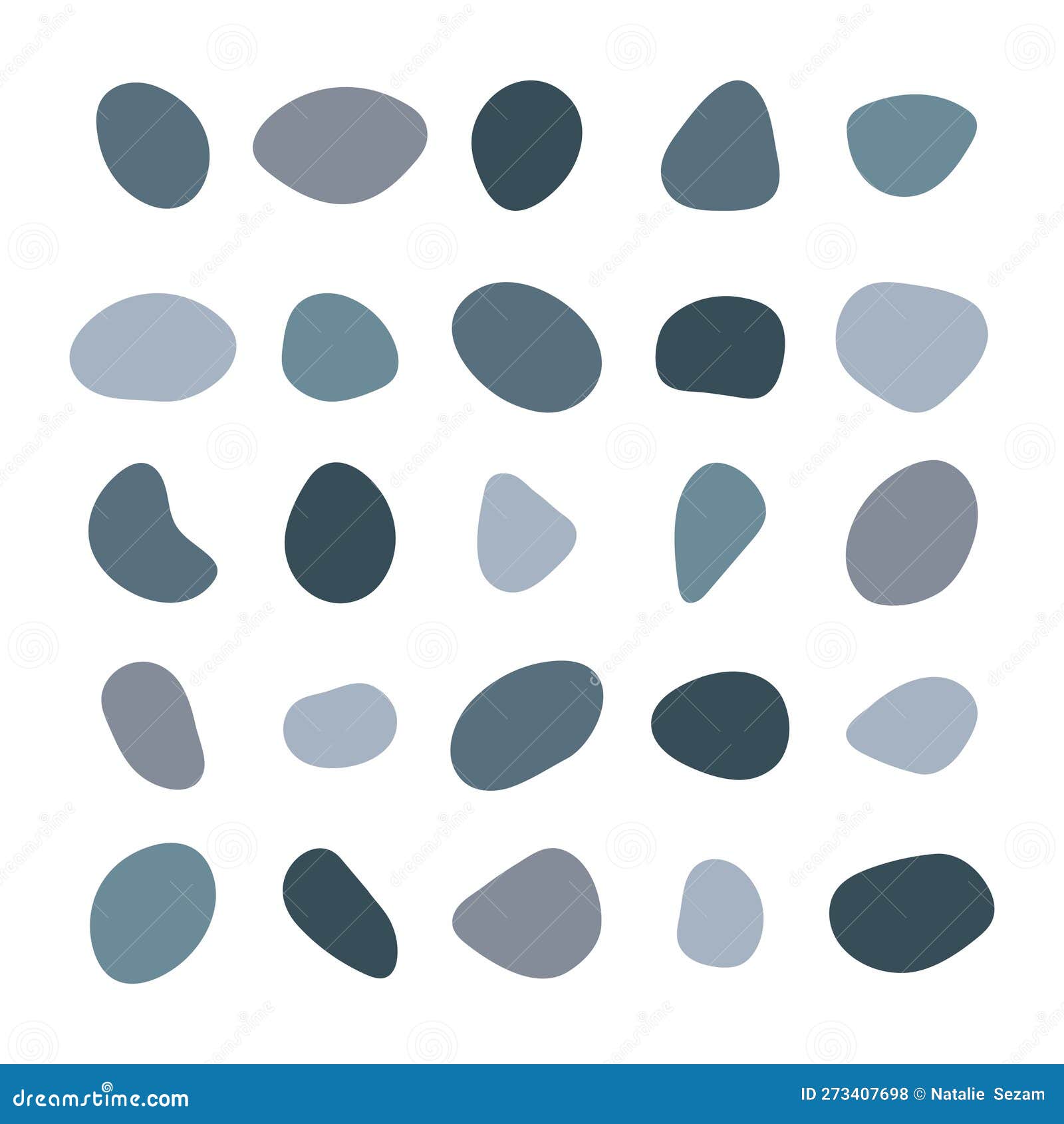 Pebble Vector Set. Cobble Stones Different Rounded Shapes Collection ...