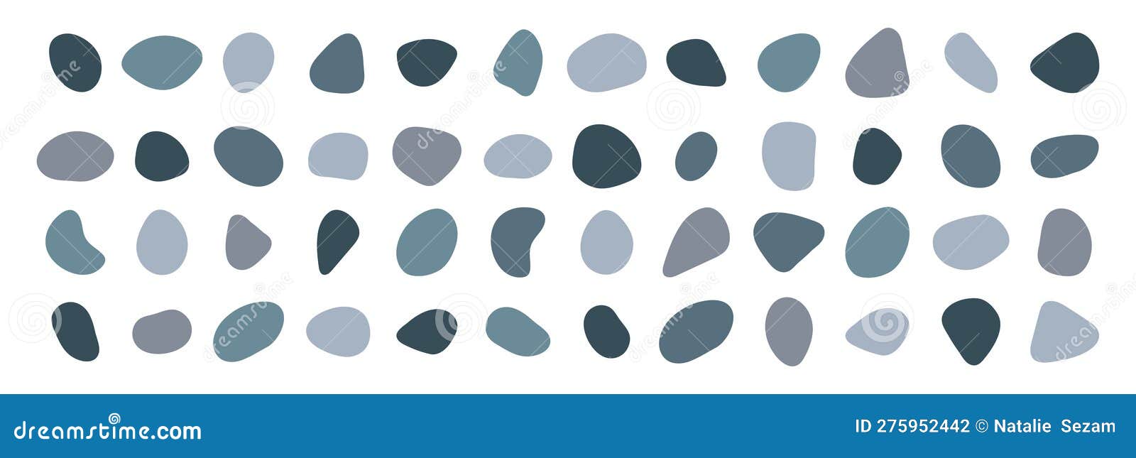 Pebble Vector Set. Cobble Stones Different Rounded Shapes Collection ...