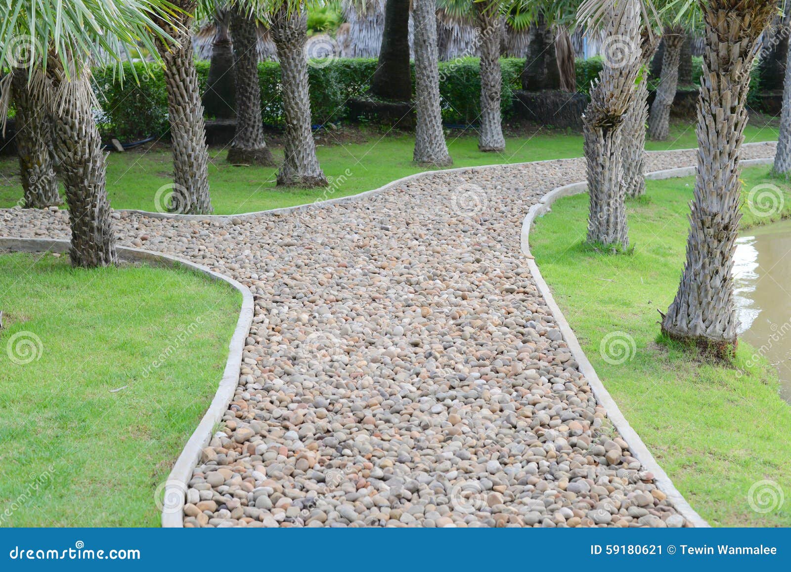 The pebble walkway stock image. Image of direction, landscape - 59180621