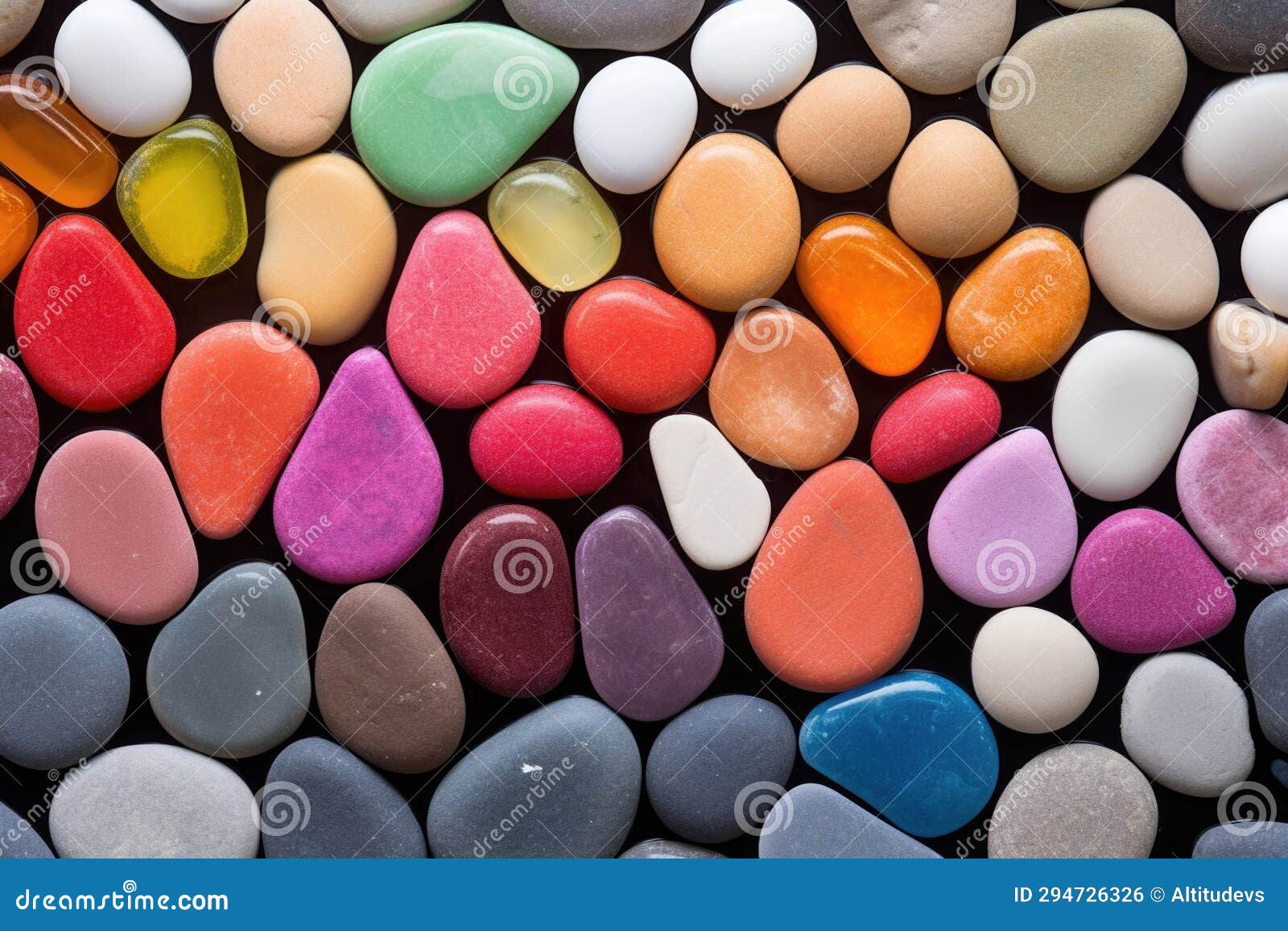 Pebbles Arranged in Rainbow Color Sequence Stock Photo - Image of ...