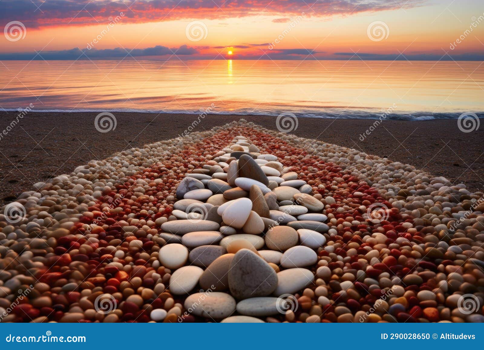 Pebbles Arranged To Form the Word Peace on the Beach at Dawn Stock ...