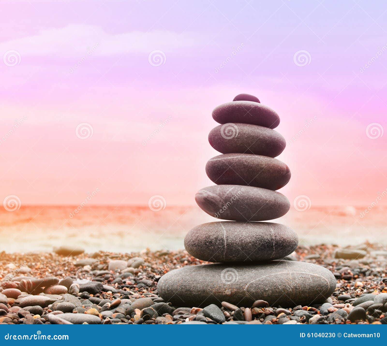 Pebbles in Balancing on the Sea Coast Stock Photo - Image of concept ...