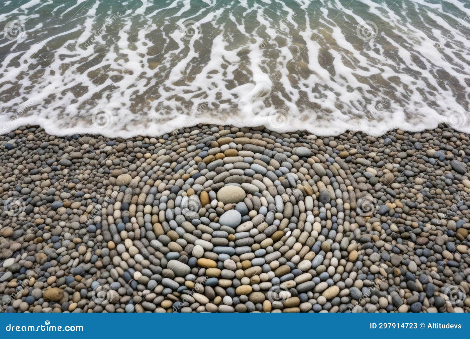 Pebbles on a Beach Creating Harsh Ripples in the Tide Stock Image ...