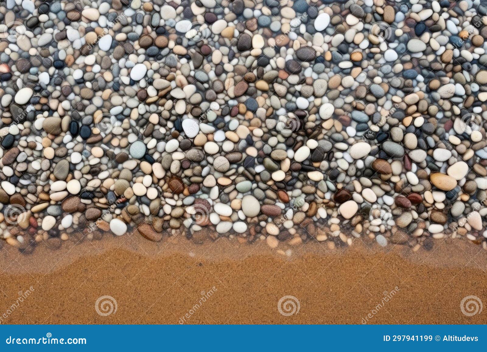 Pebbles on a Beach Creating Harsh Ripples in the Tide Stock Image ...