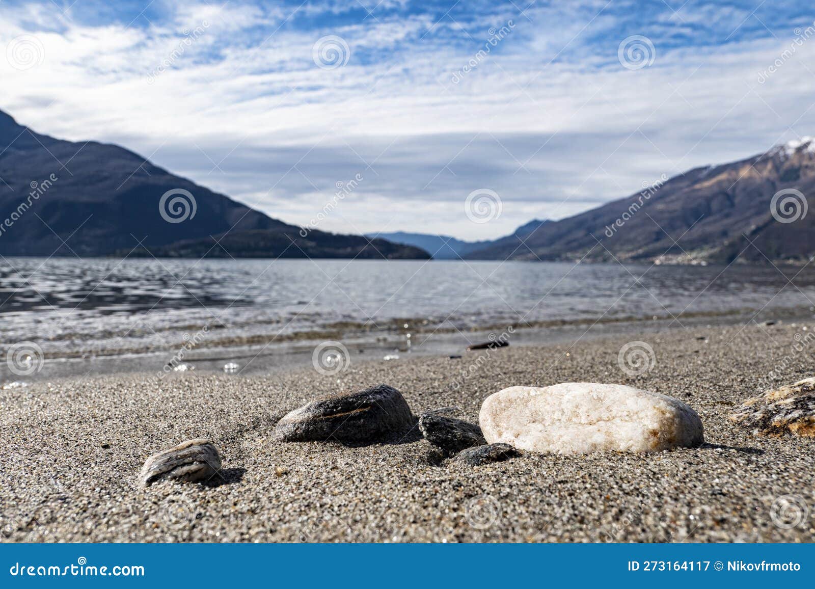 Pebbles on a Beach of Lake Como Stock Image - Image of morning, como ...