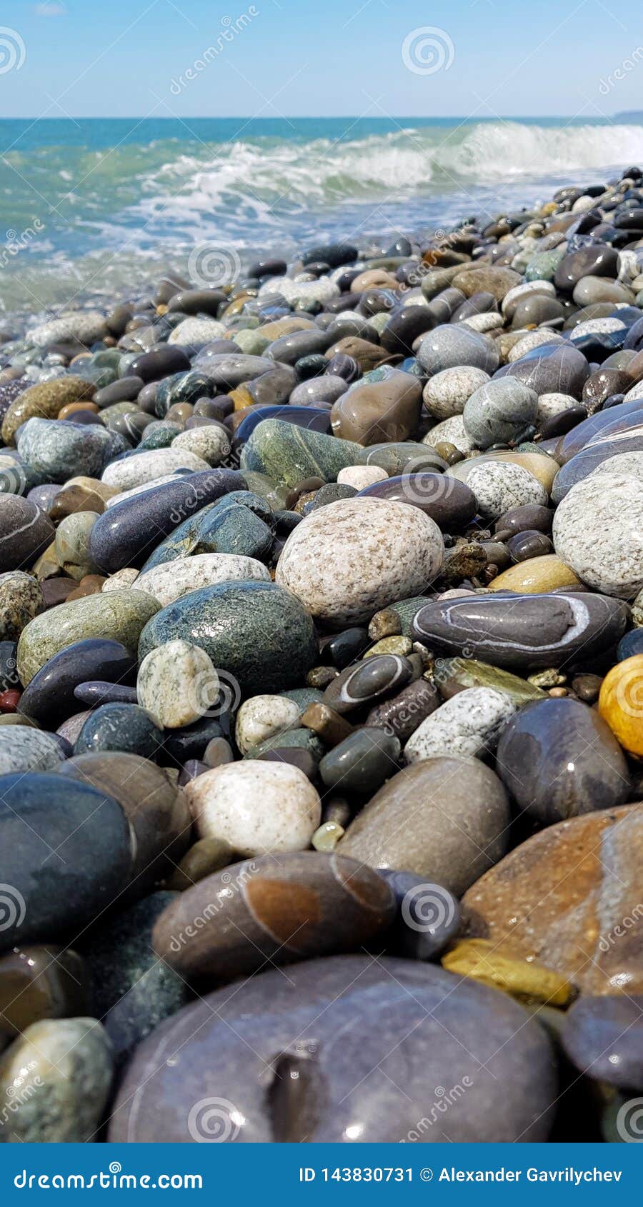 Pebbles on the Beach, Rubble on the Seashore, Top View Stock Image ...