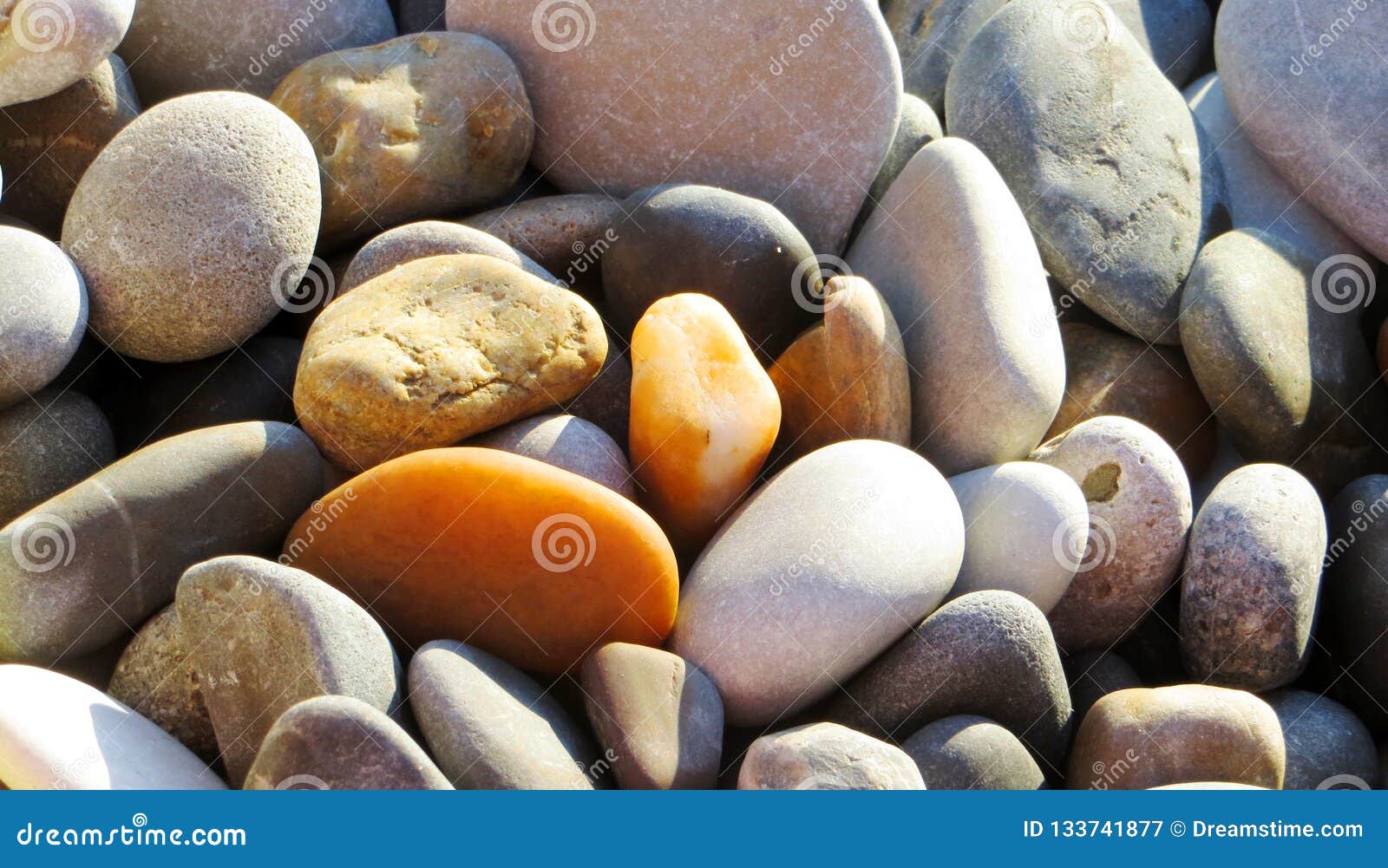 Pebbles stock image. Image of sunny, orange, pebbles - 133741877