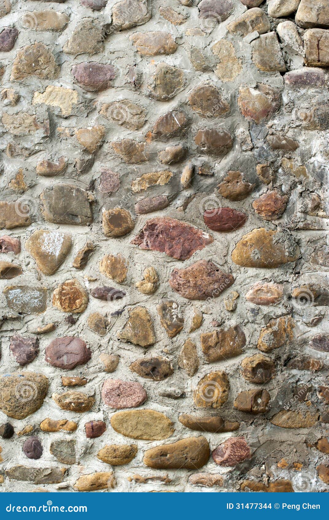 Pebbles built the wall stock illustration. Illustration of construction ...