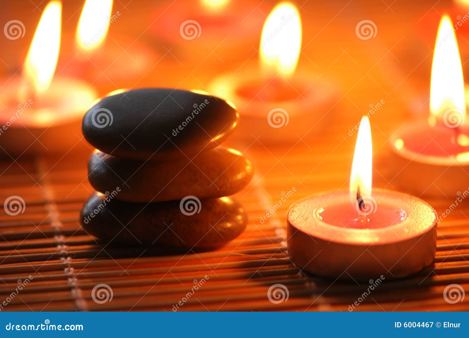 Pebbles and Burning Candles Stock Image - Image of aromatherapy ...