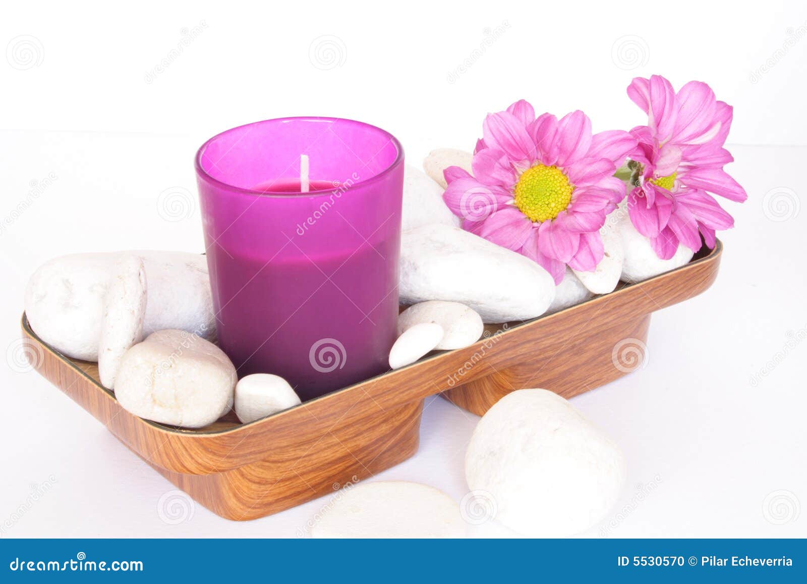 Pebbles And Candle Picture. Image: 5530570