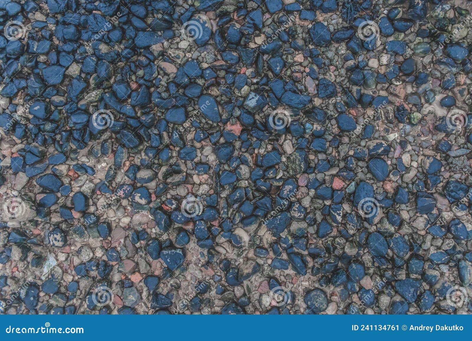 Pebbles Dark Blue River Stone Natural Background Shore Surface Rough ...